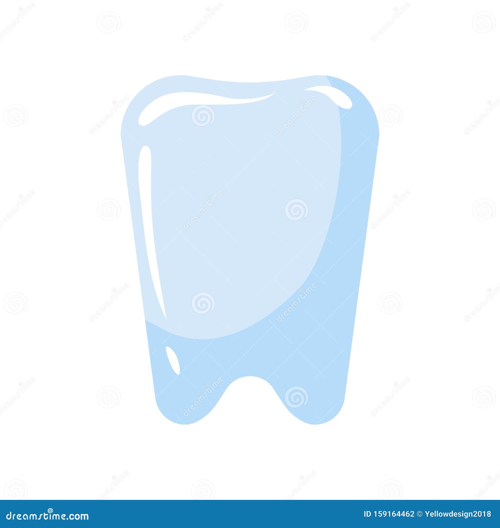 Tooth Icon. Blue Tooth Symbol in Flat Style Isolated on White ...