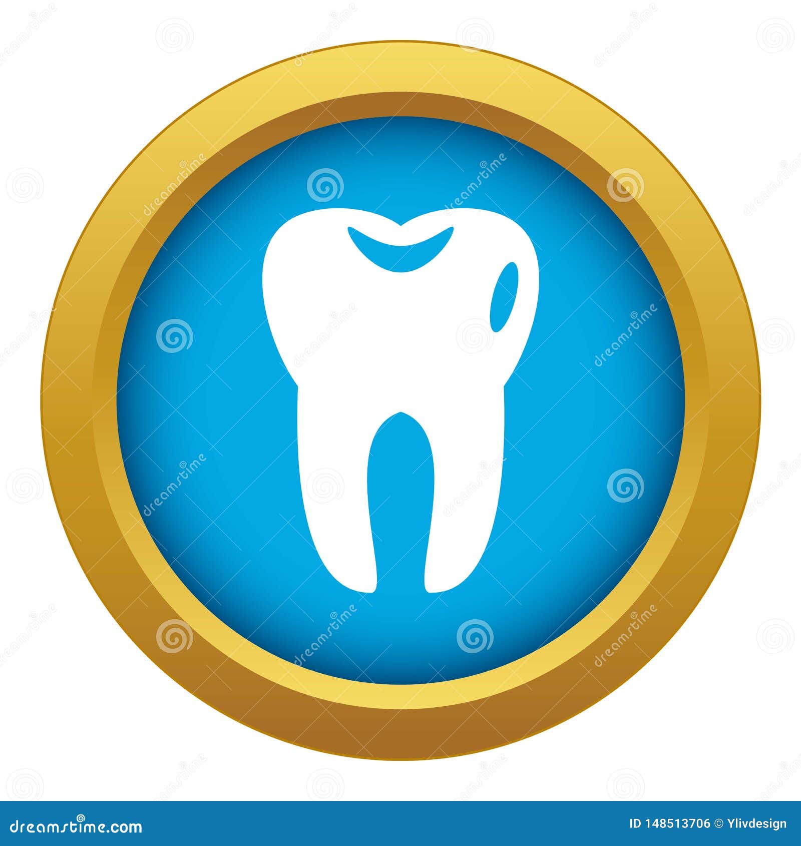 Tooth Icon Blue Vector Isolated Stock Vector - Illustration of happy ...