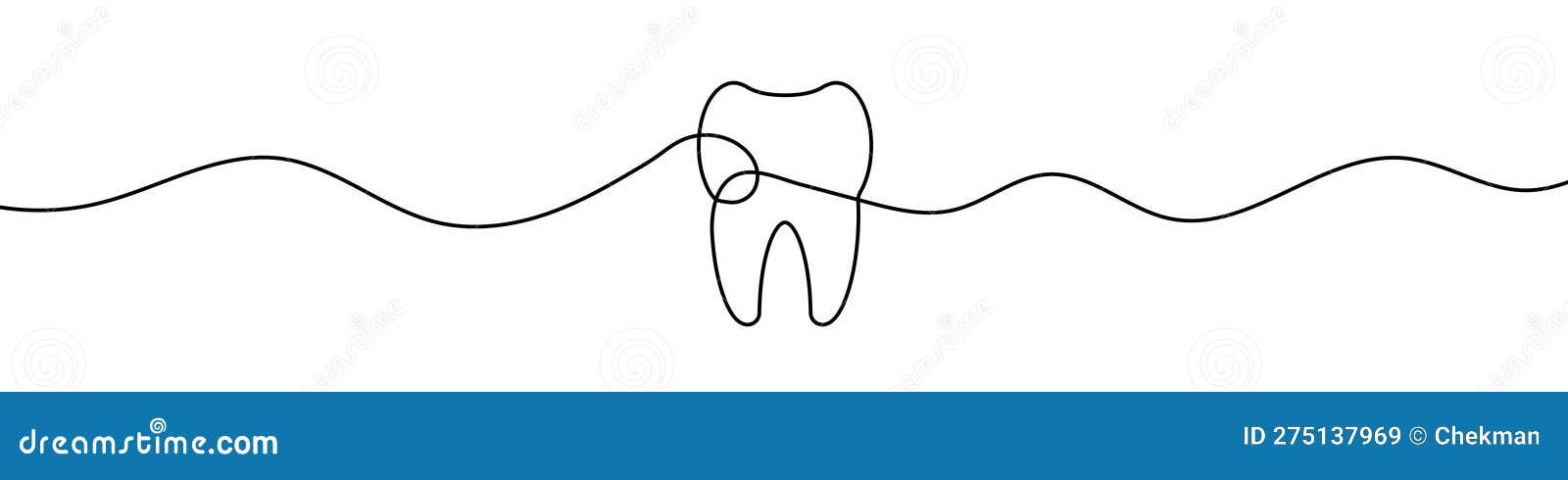 Tooth Icon in Continuous Line Drawing Style. Line Art of Tooth Icon ...