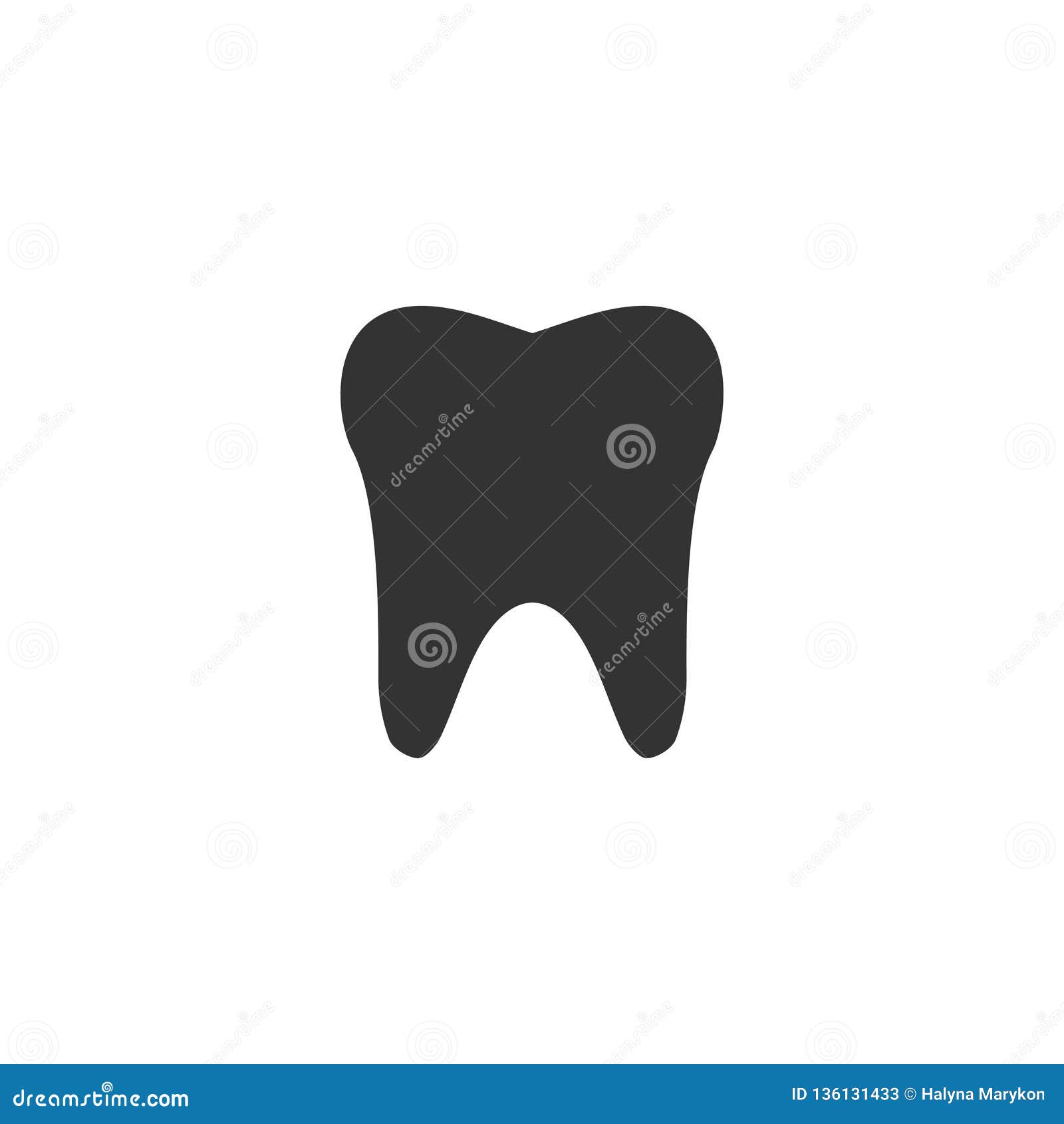 Tooth icon flat stock vector. Illustration of background - 136131433