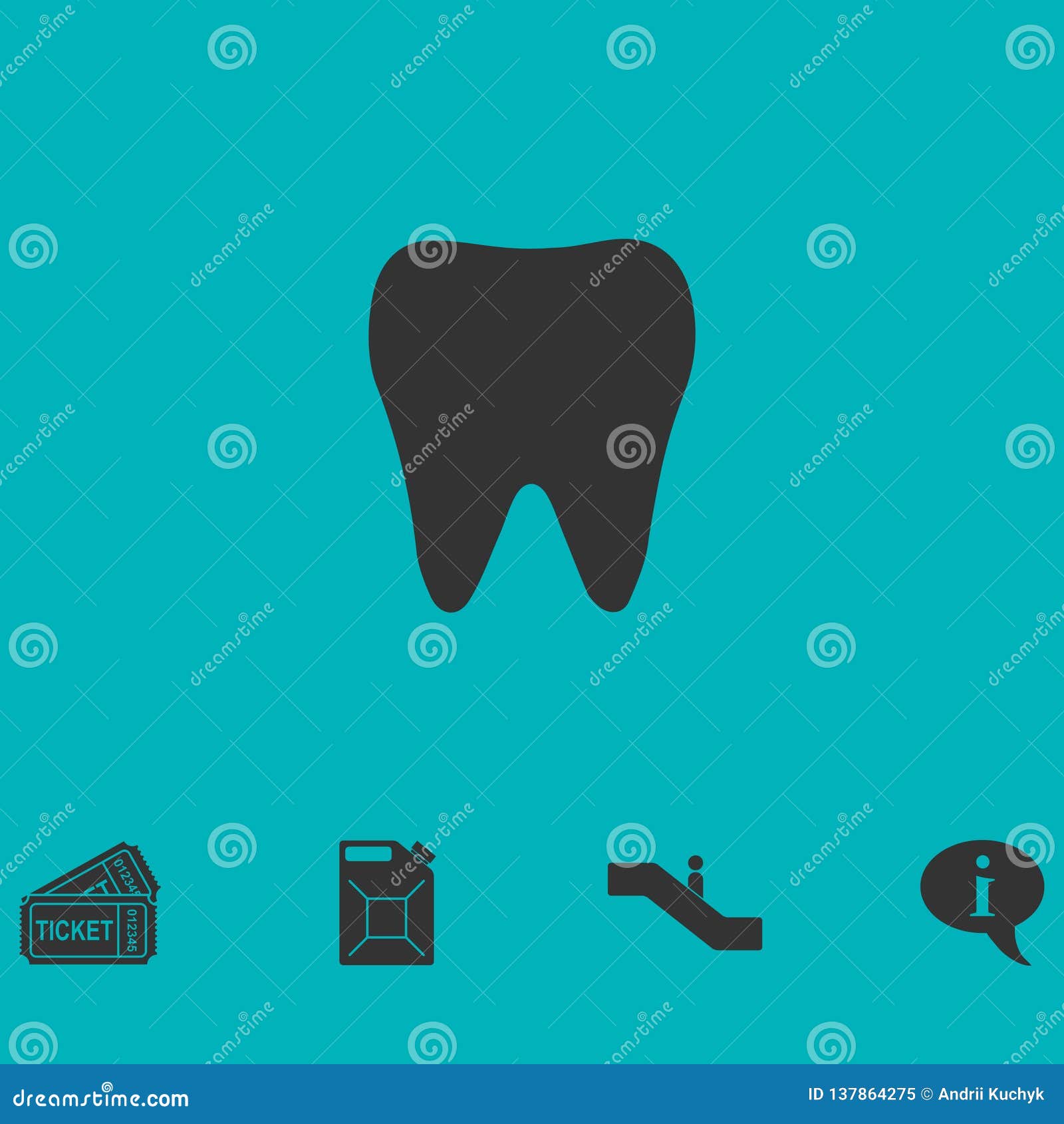 Tooth icon flat stock vector. Illustration of hygiene - 137864275