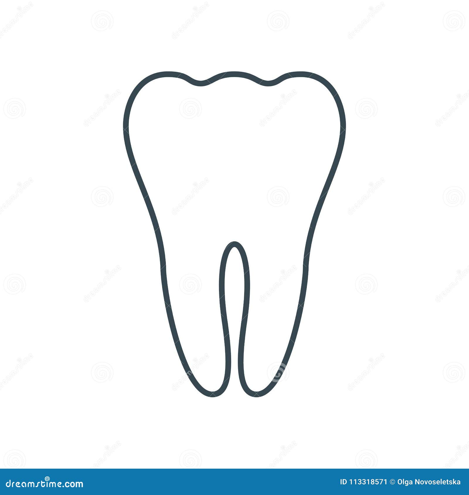 Tooth outline icon stock vector. Illustration of face - 113318571
