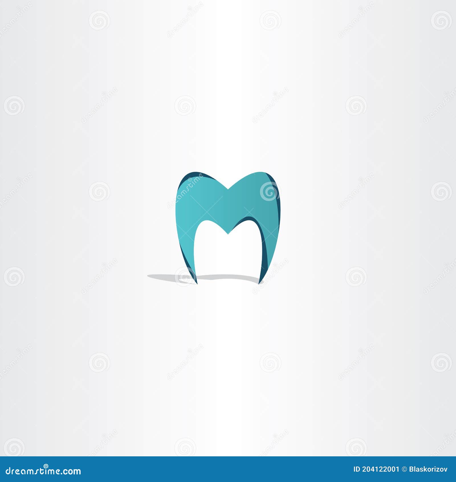 Tooth icon letter m logo stock vector. Illustration of style - 204122001