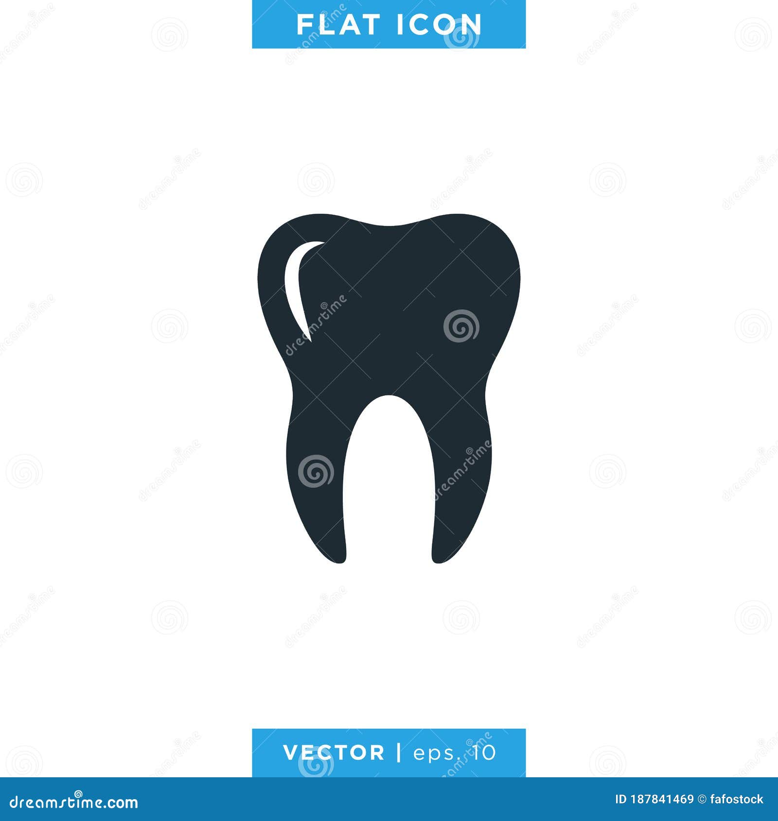 Tooth Icon Logo Design Template. Stock Vector - Illustration of clean ...