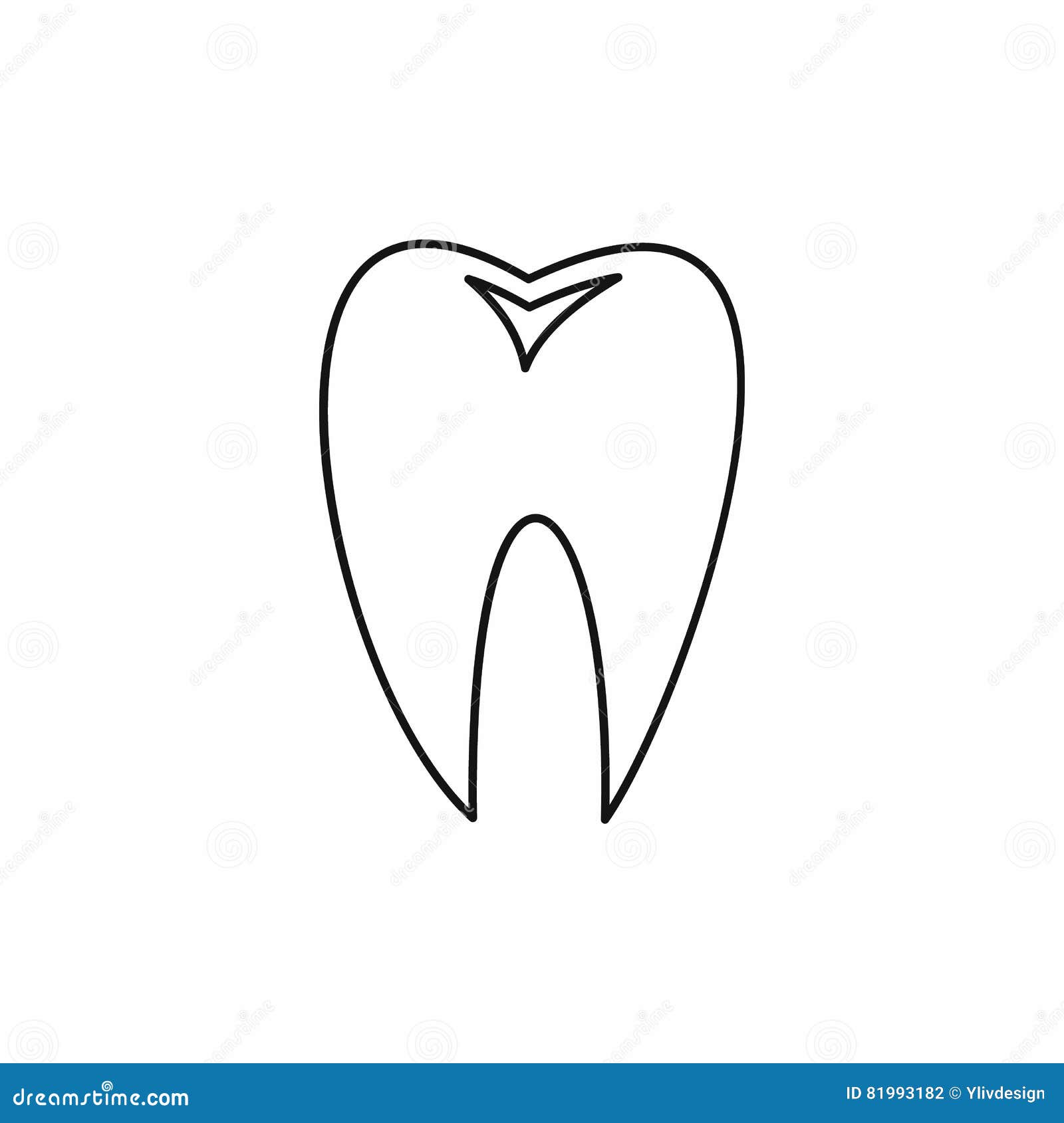 Tooth icon, outline style stock vector. Illustration of dentistry ...