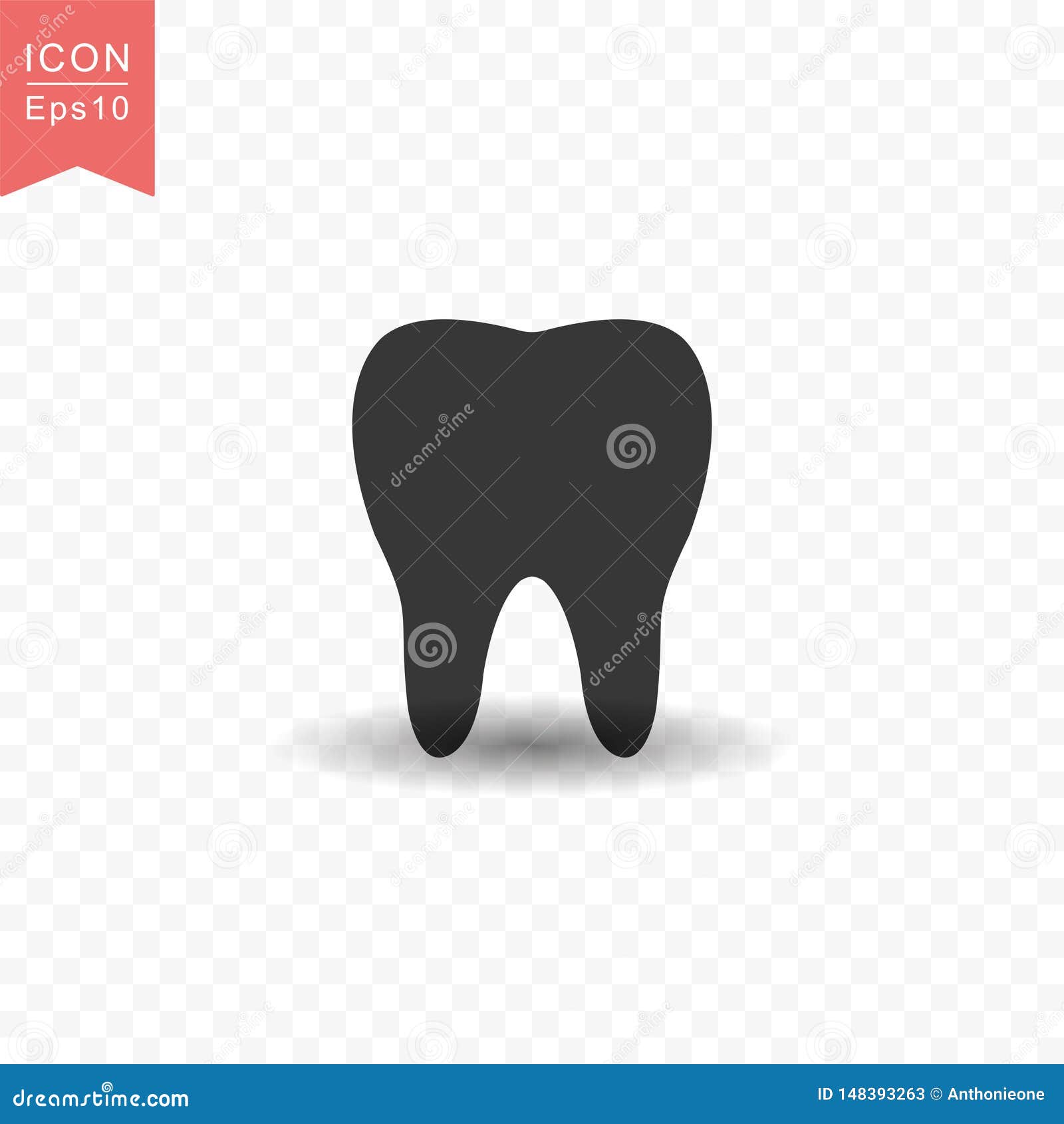 Tooth Icon Simple Flat Style Vector Illustration Stock Vector ...
