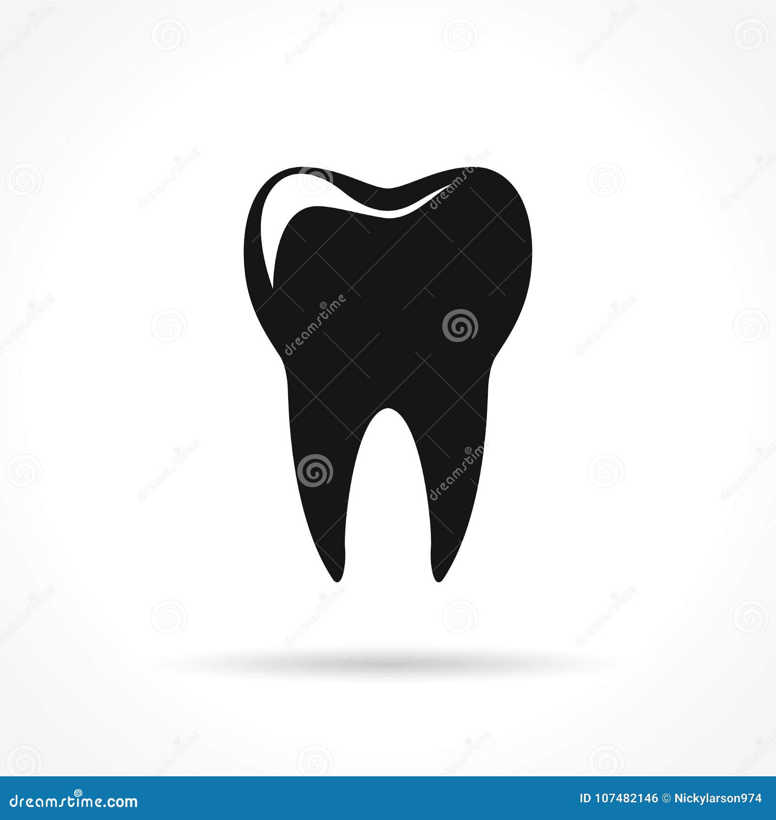 Tooth Icon on White Background Stock Vector - Illustration of teeth ...