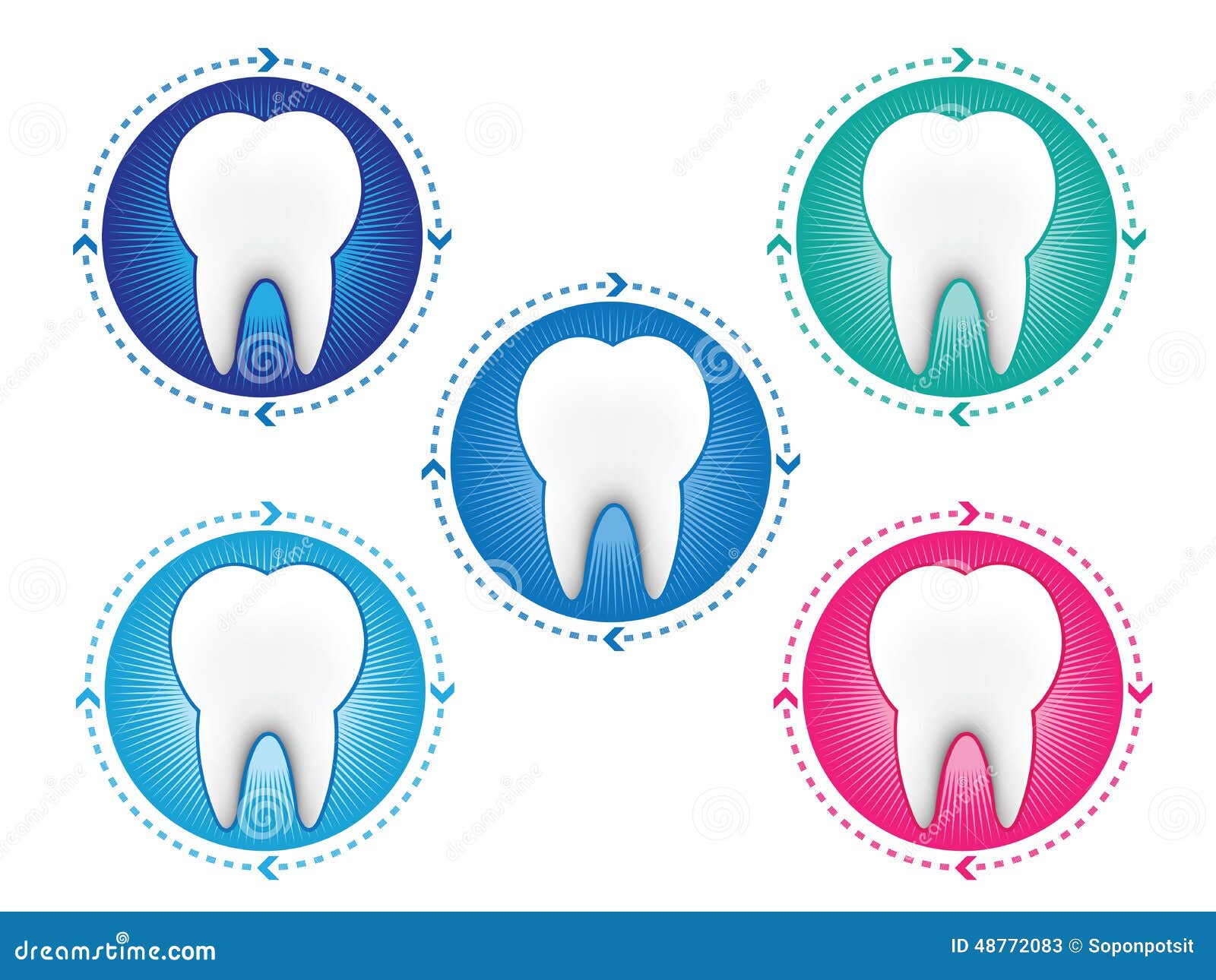 Tooth icons set stock vector. Illustration of dentist - 48772083
