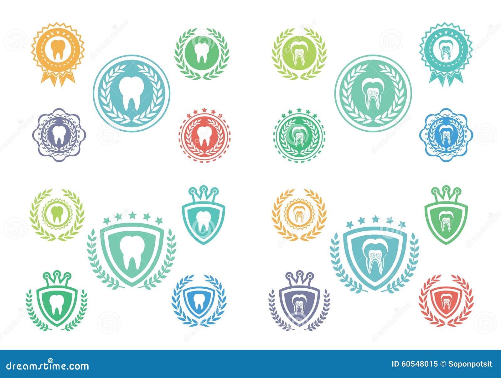 Tooth Icons Set ,Tooth Logo Set,Tooth Label Set Stock Vector ...