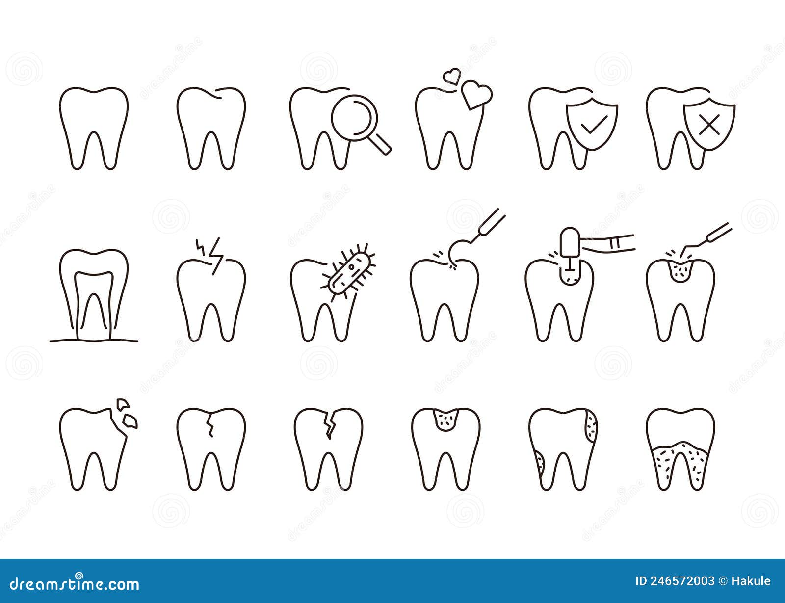 Tooth Icons, Vector Illustration Stock Vector - Illustration of acid ...