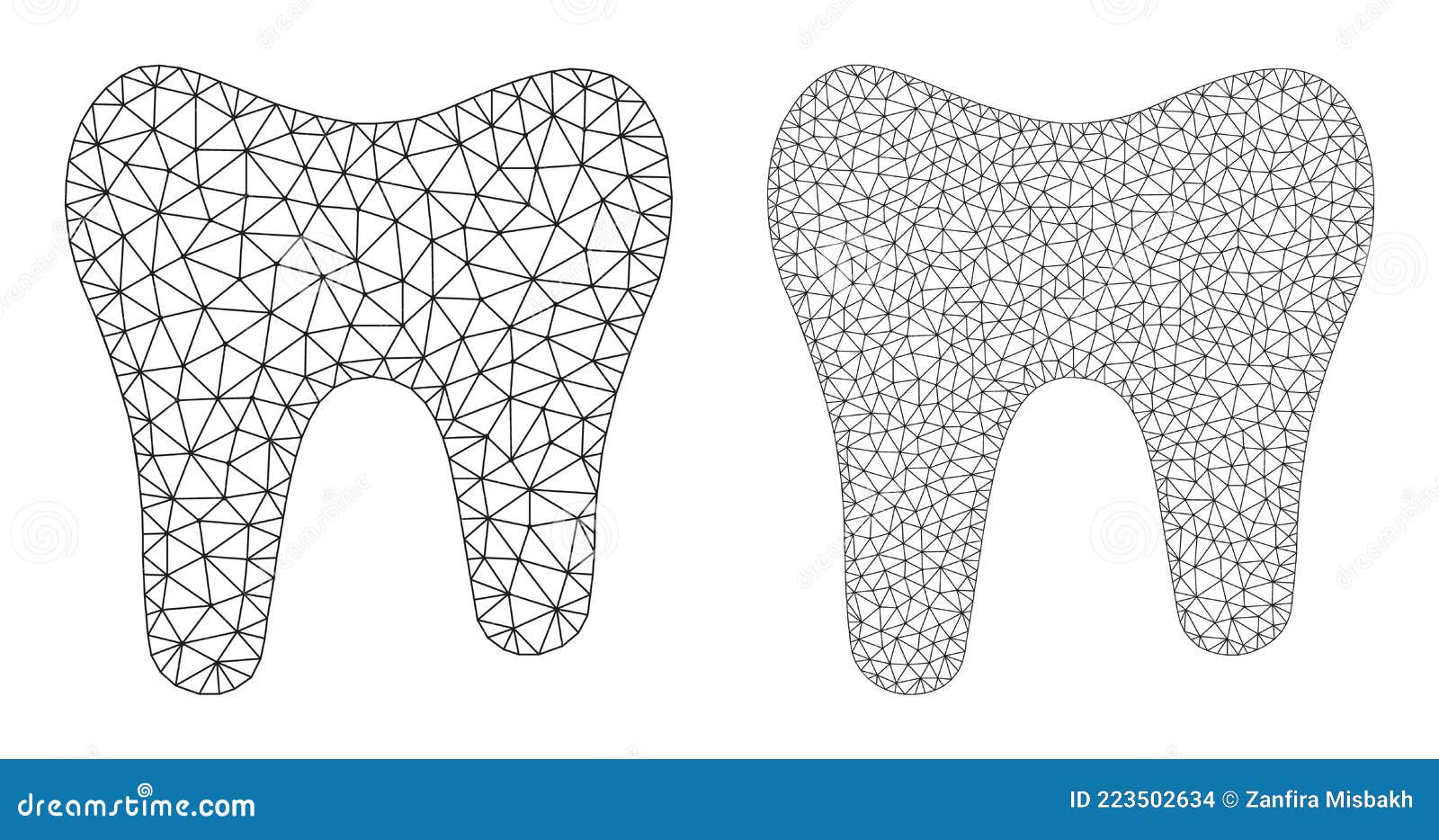 Tooth Icons - Vector Polygonal Mesh Stock Vector - Illustration of ...