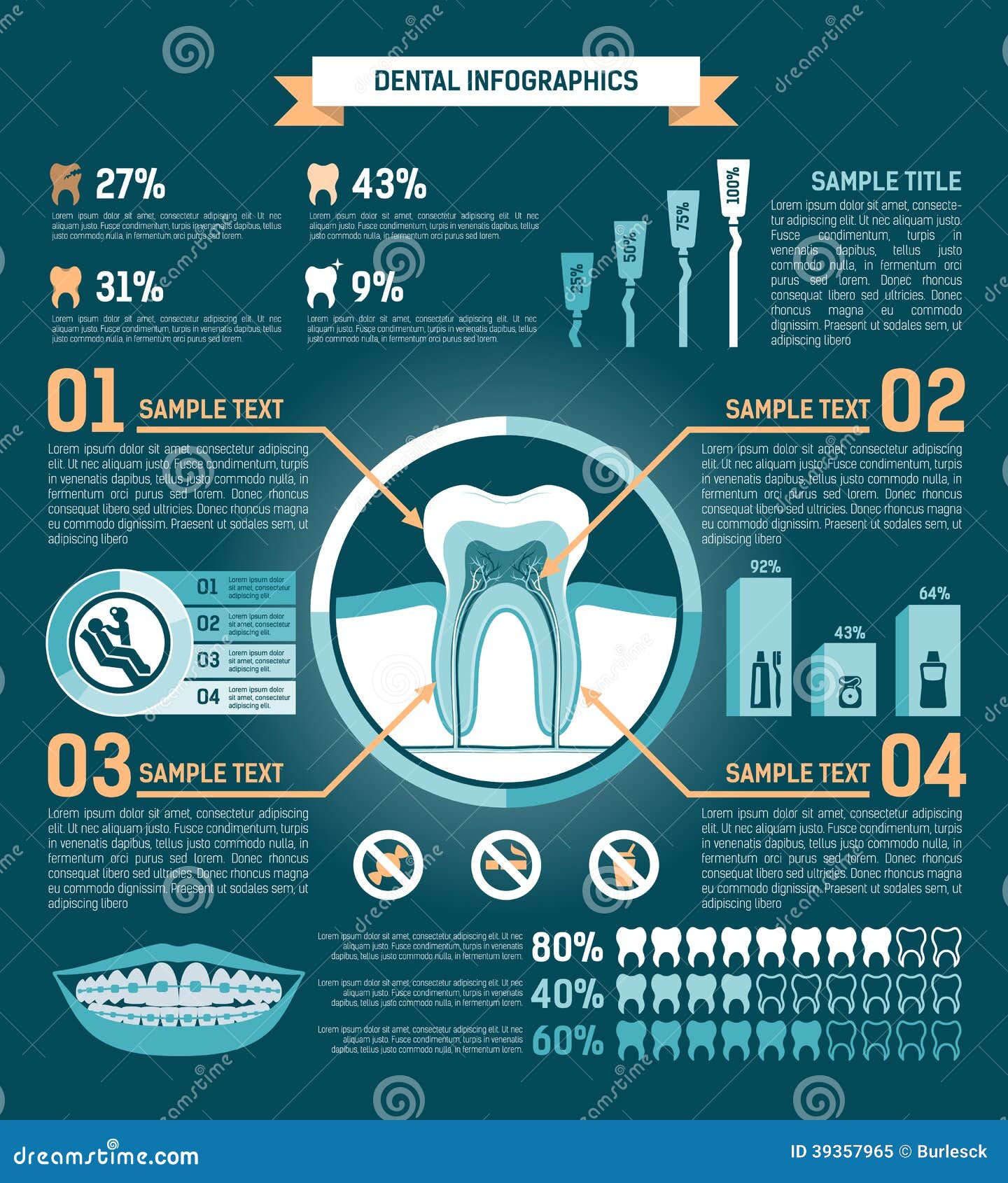 Tooth Infographic Background. Vector Illustration | CartoonDealer.com ...