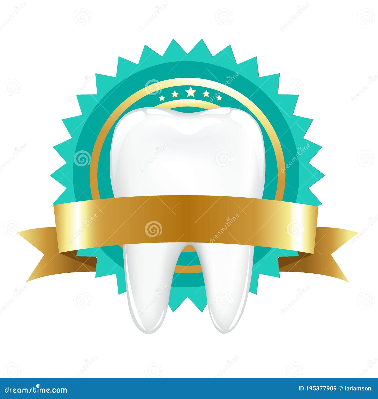 Tooth with Label stock vector. Illustration of dental - 195377909