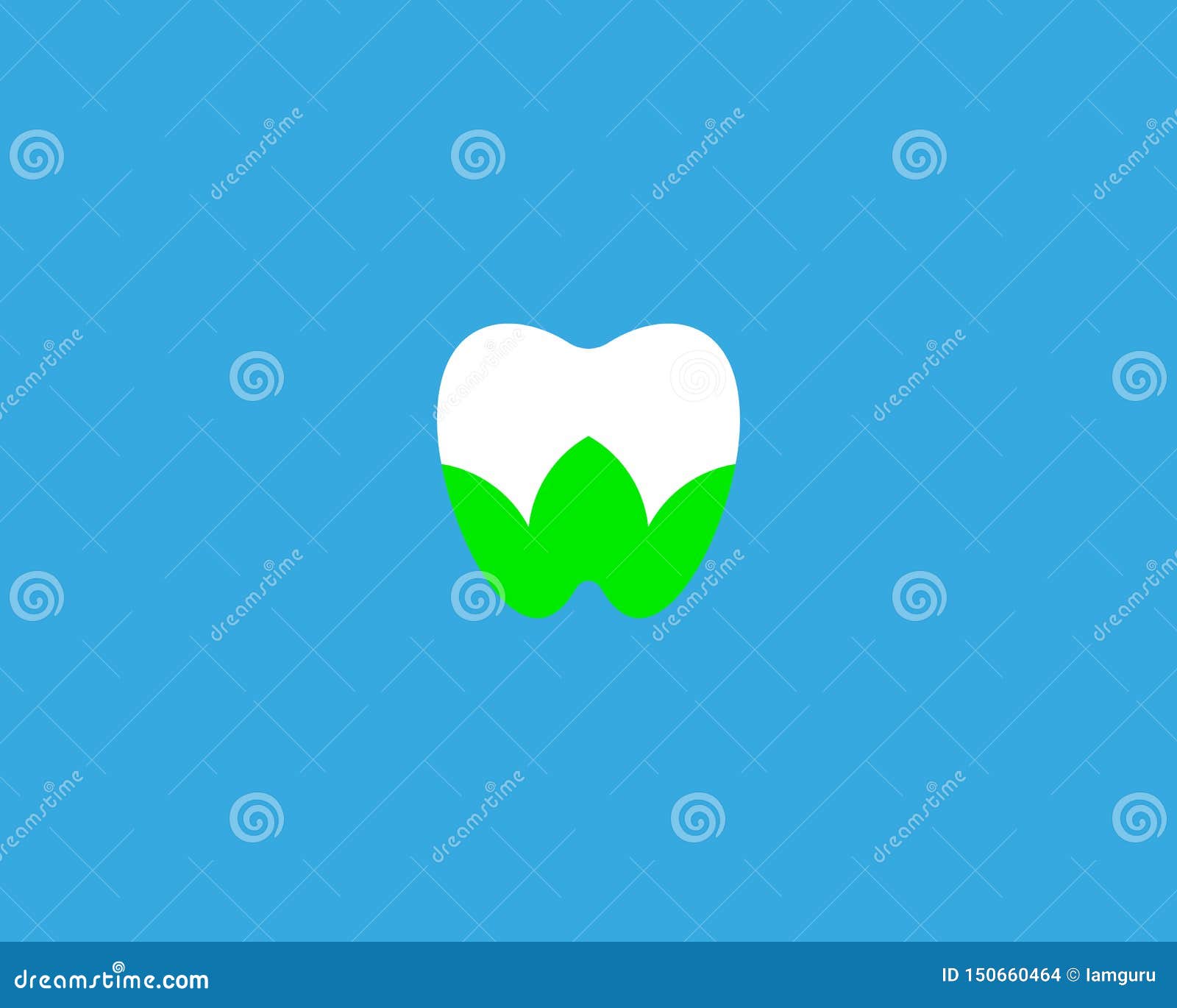Dental Harmony: Rows Of Molars With Roots In Deep Blue Royalty-Free ...