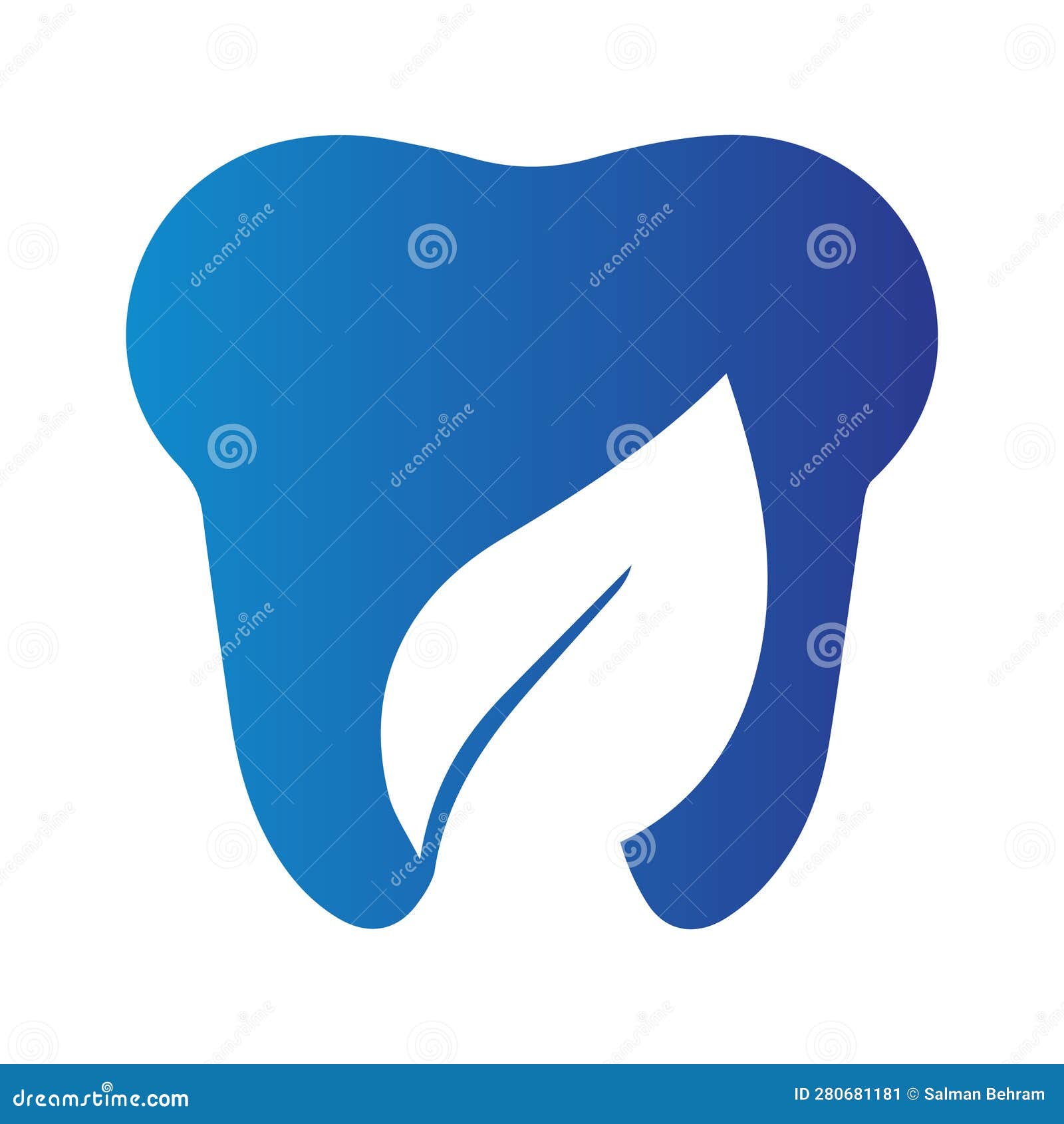 Tooth and Leaf Logo Design Vector Illustration Stock Vector ...