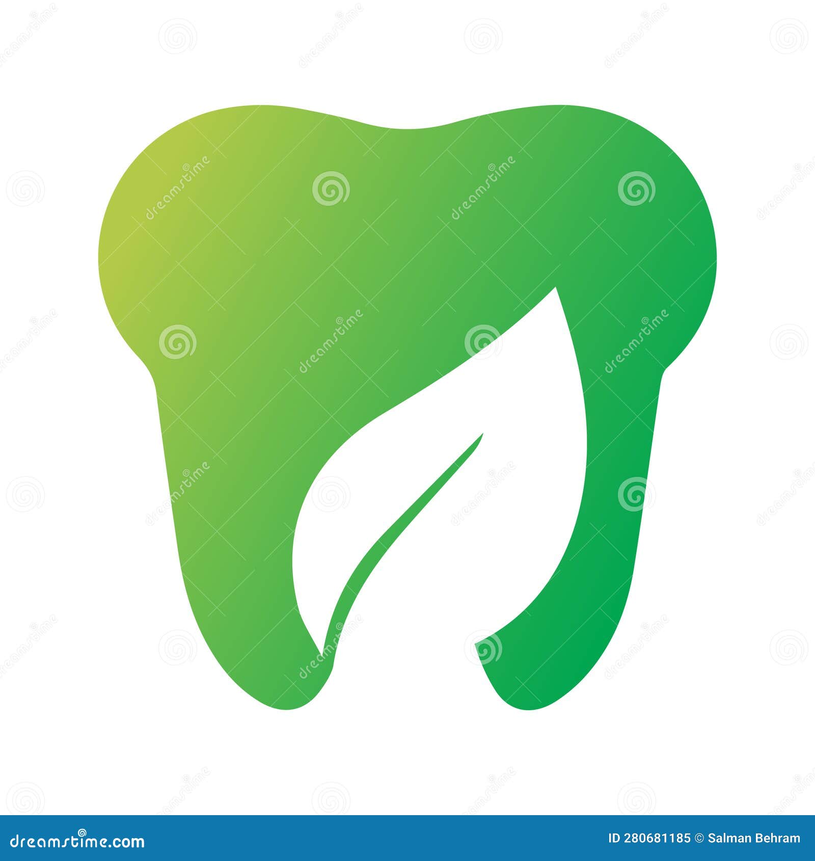 Tooth and Leaf Logo Design Vector Illustration Stock Vector ...