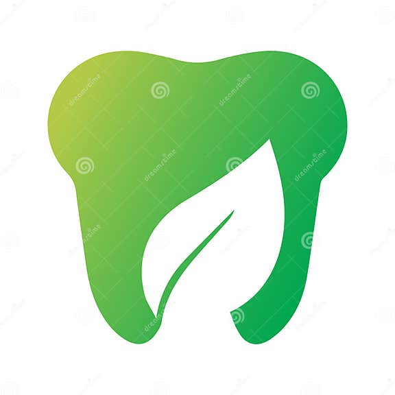 Tooth and Leaf Logo Design Vector Illustration Stock Vector ...