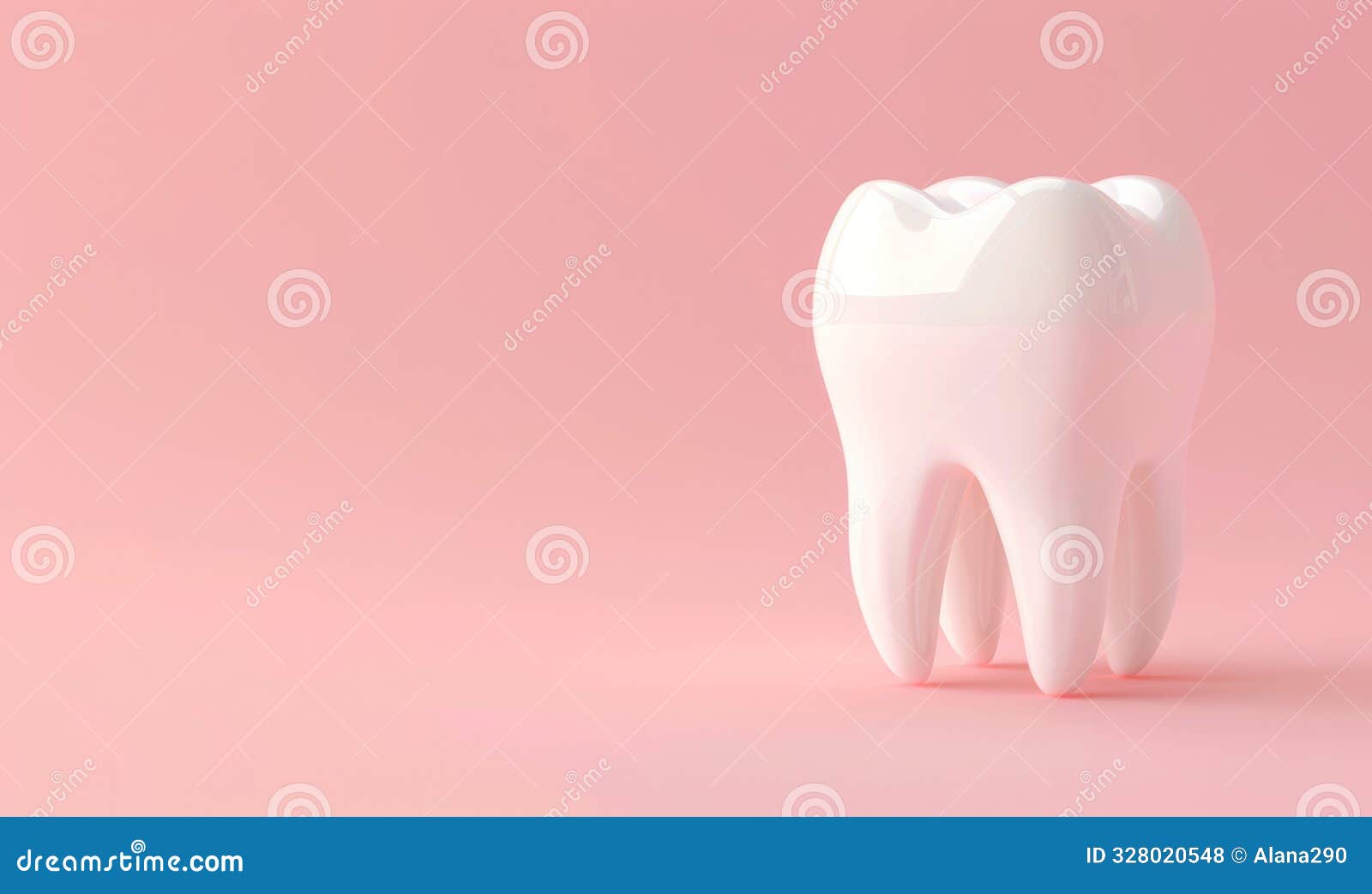 Tooth on Light Pink Background with Copyspace. Template for Dentist ...
