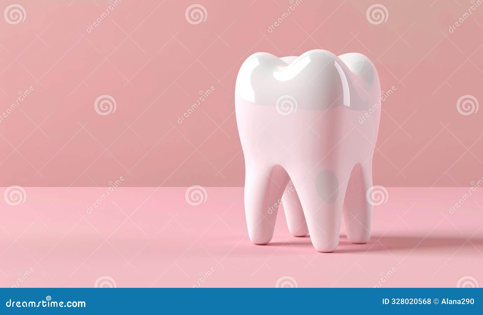 Tooth on Light Pink Background with Copyspace. Template for Dentist ...