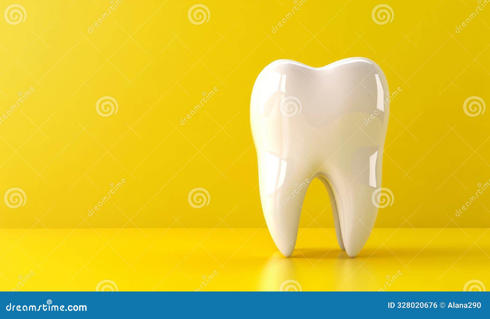 Tooth on Light Yellow Background with Copyspace. Template for Dentist ...