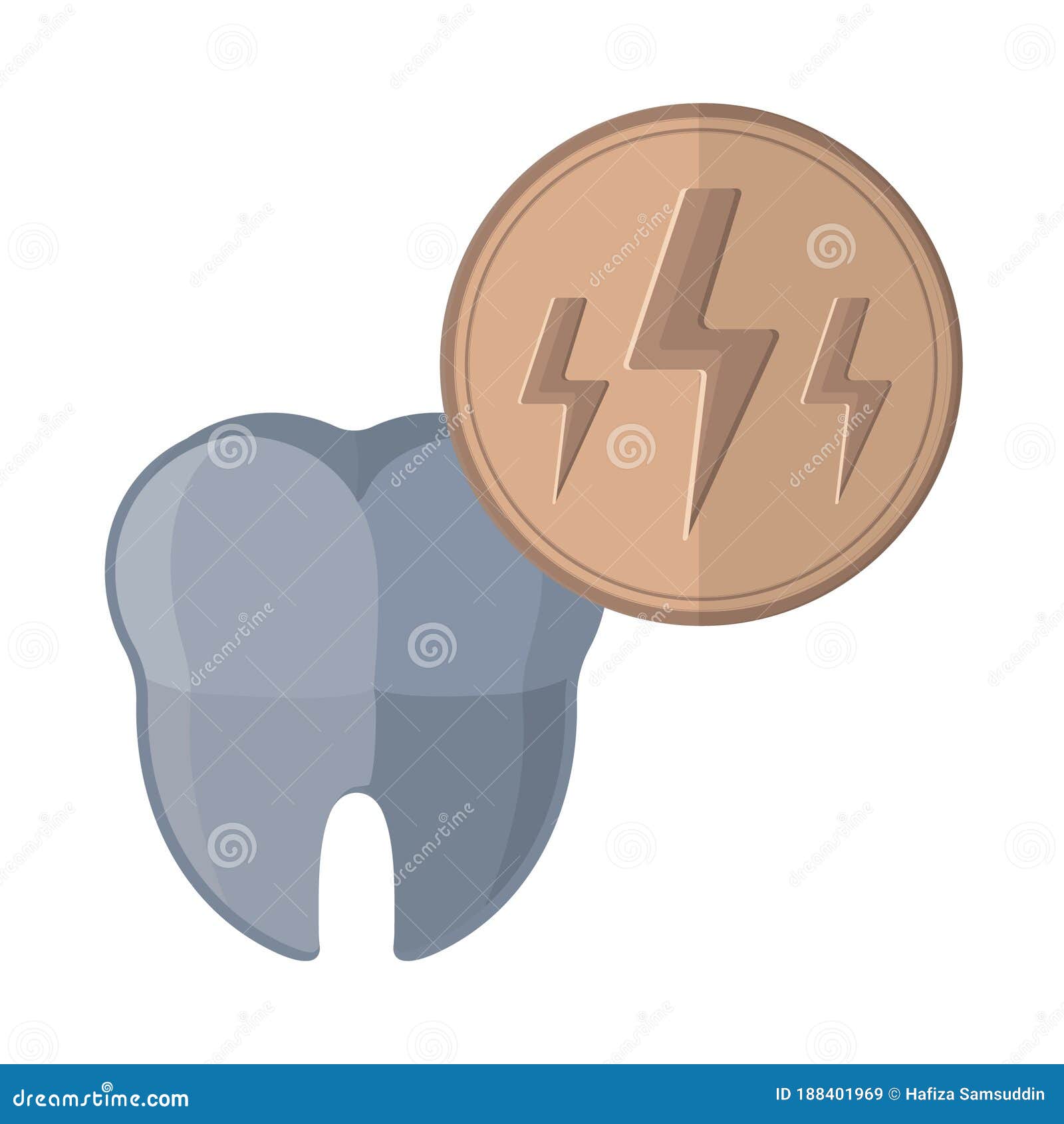 Tooth with Lightning Icon. Vector Illustration Decorative Design Stock ...