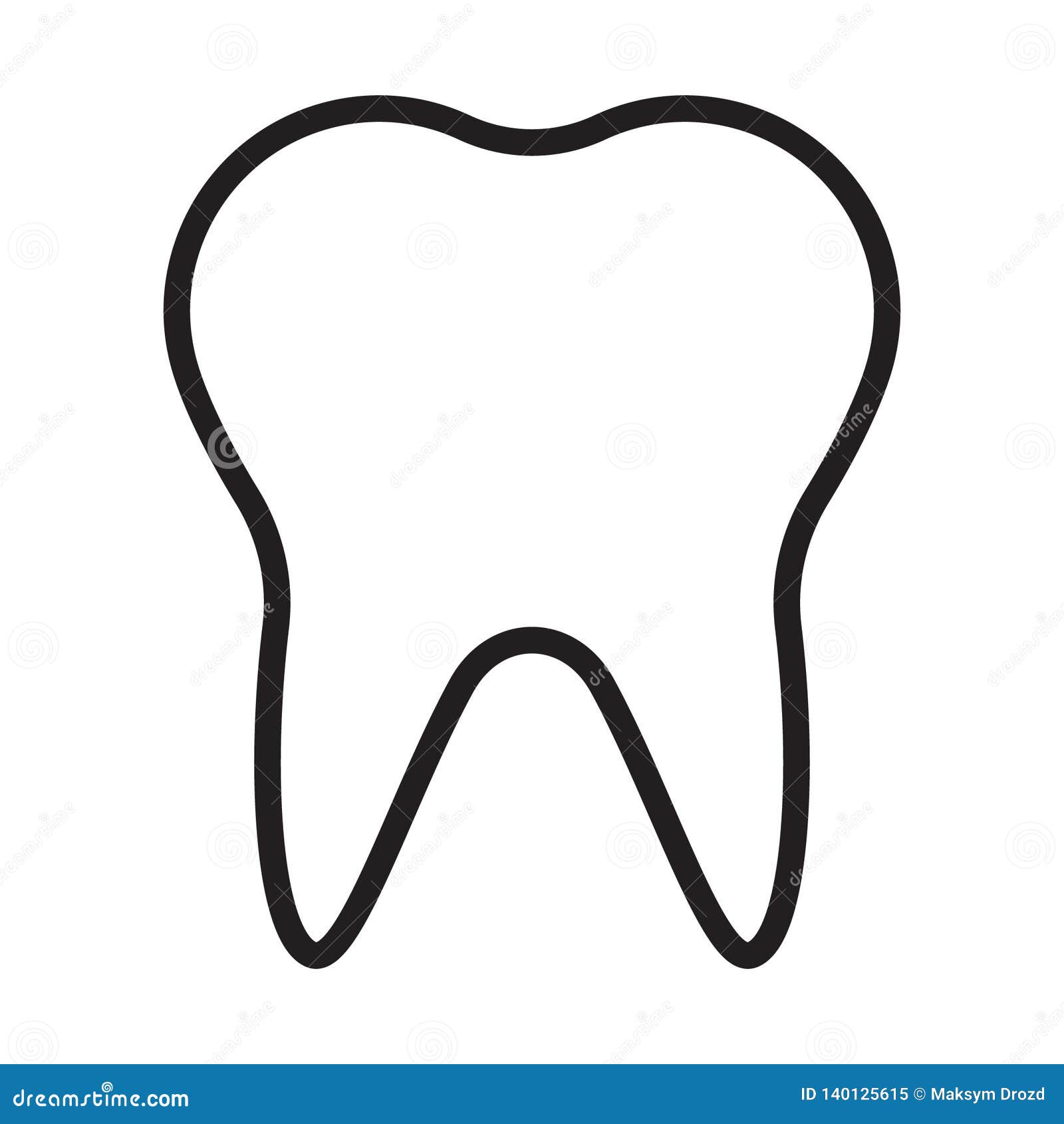 Tooth line icon vector stock vector. Illustration of health - 140125615