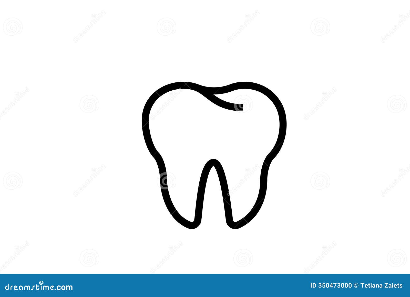 Tooth, Linear Icon Vector Illustration. Simple Outline Dental Design ...