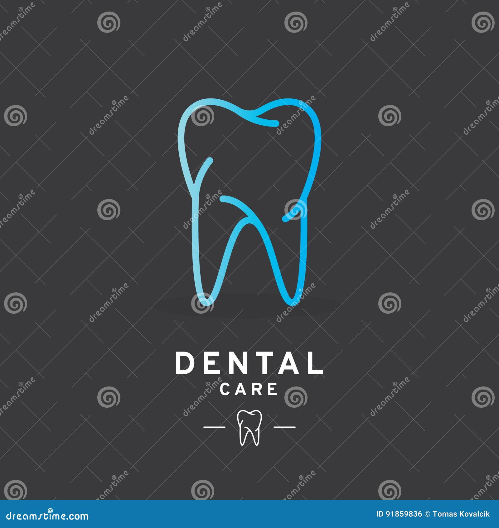 Tooth Logo In Linear Dental Clinic Tooth Abstract Design Vector ...