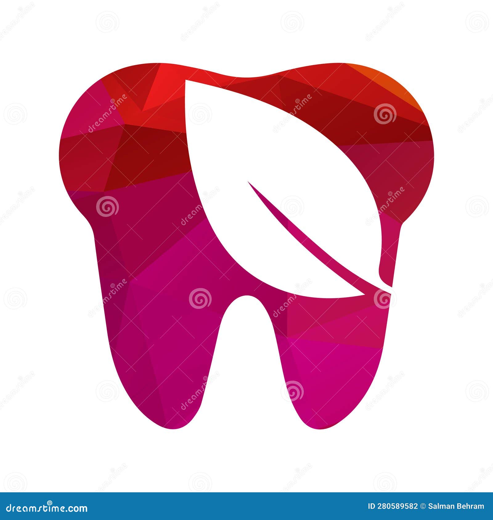 Tooth Logo Dental Care with Leaf Vector Illustration Stock Vector ...