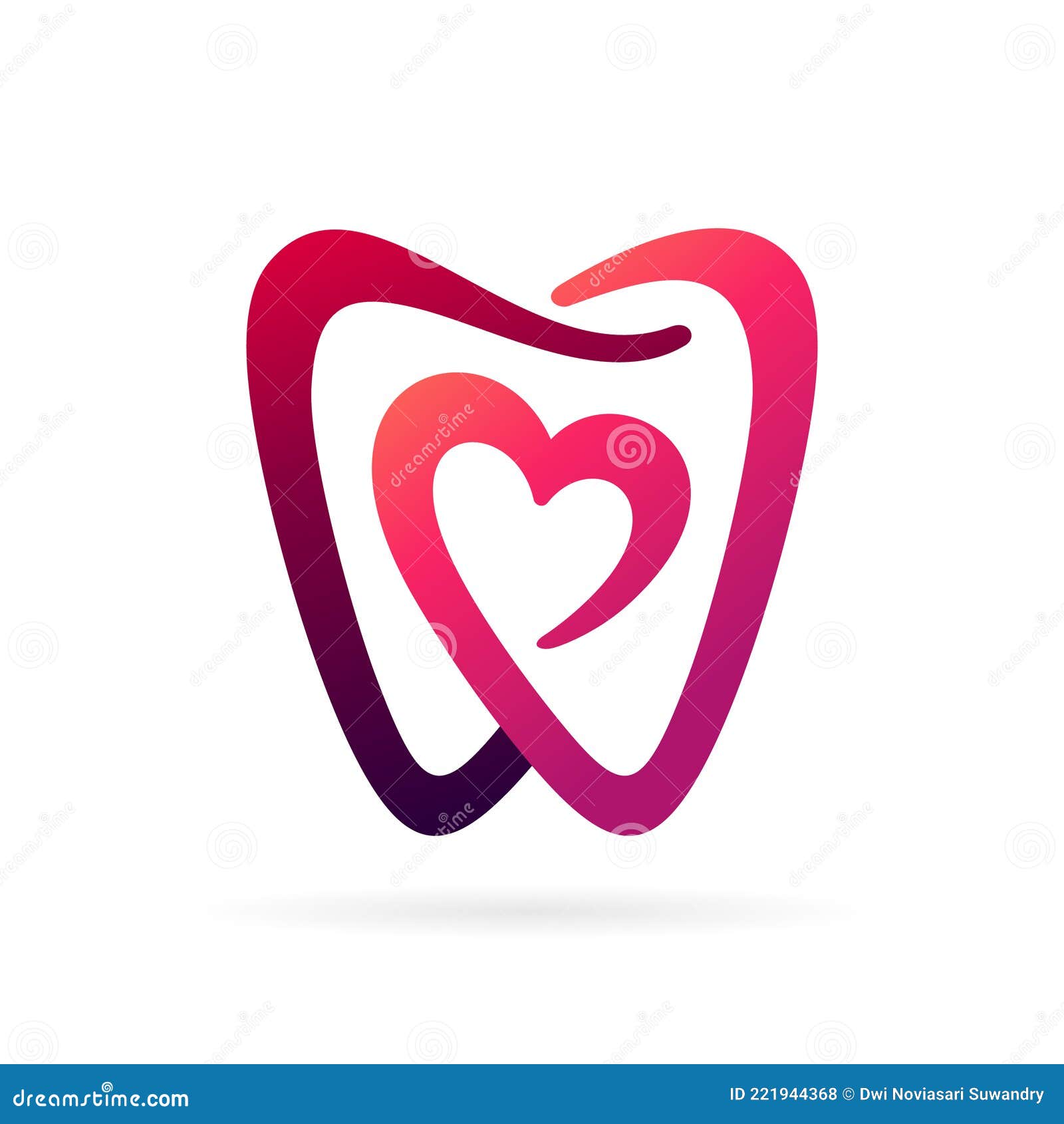 Tooth Logo with Love Symbol Stock Vector - Illustration of children ...
