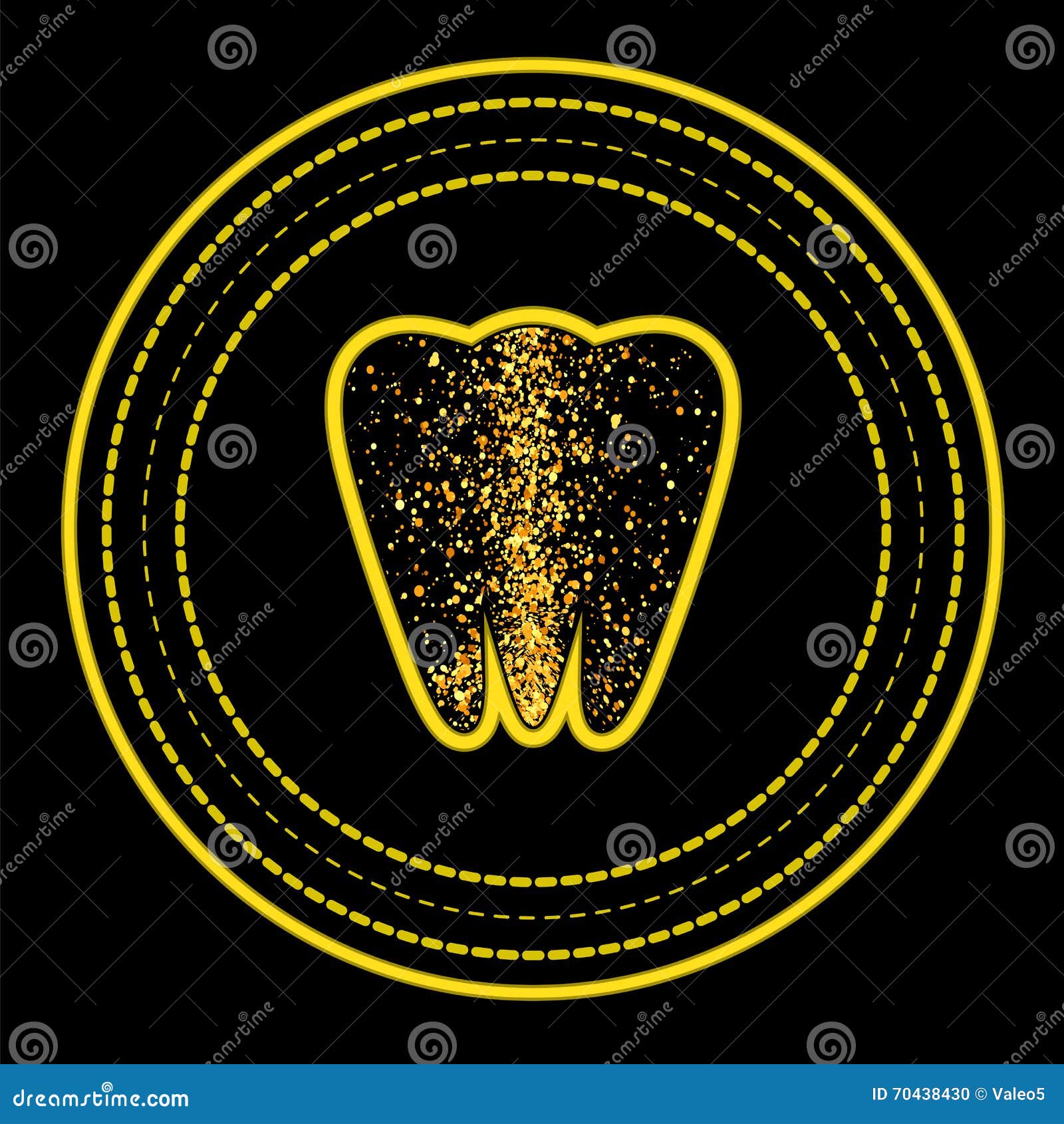 Tooth Logo on Yellow Circle Frame. Stock Vector - Illustration of ...
