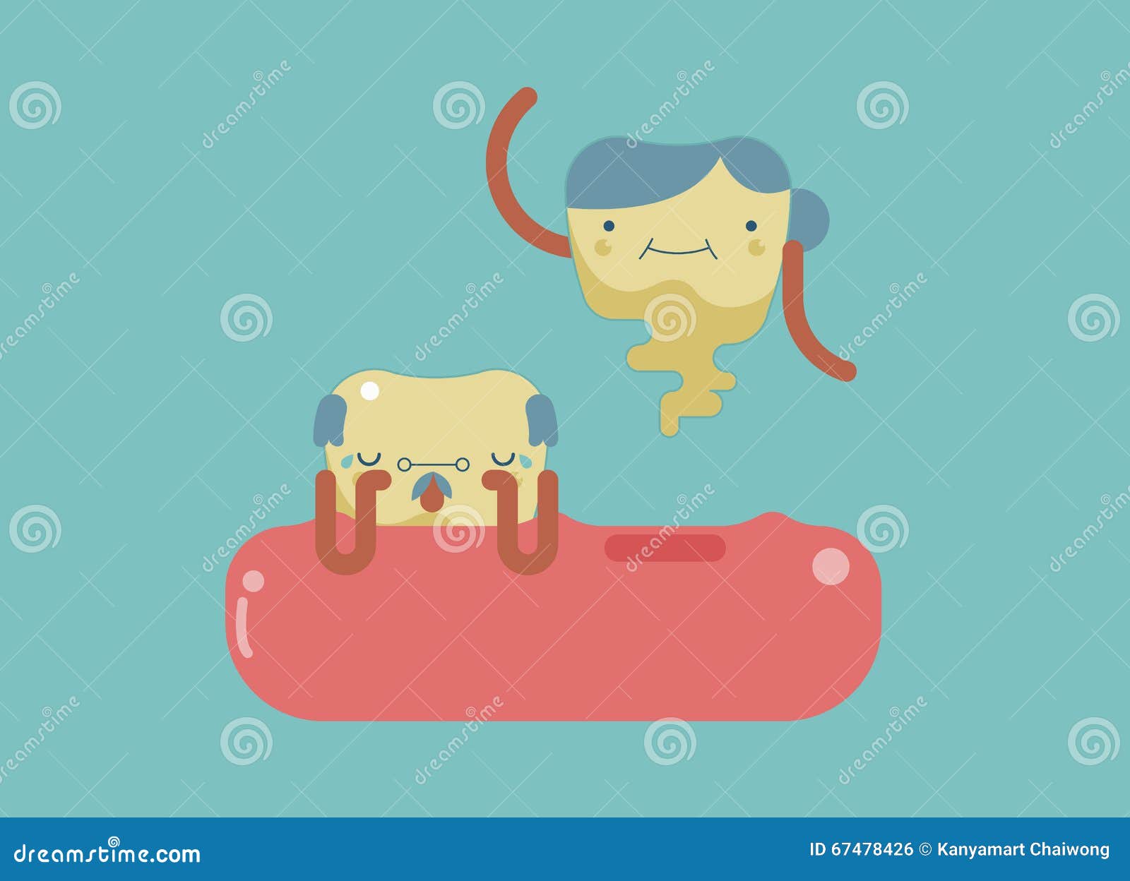 Tooth Loss and Older Tooth is Crying Stock Vector - Illustration of ...