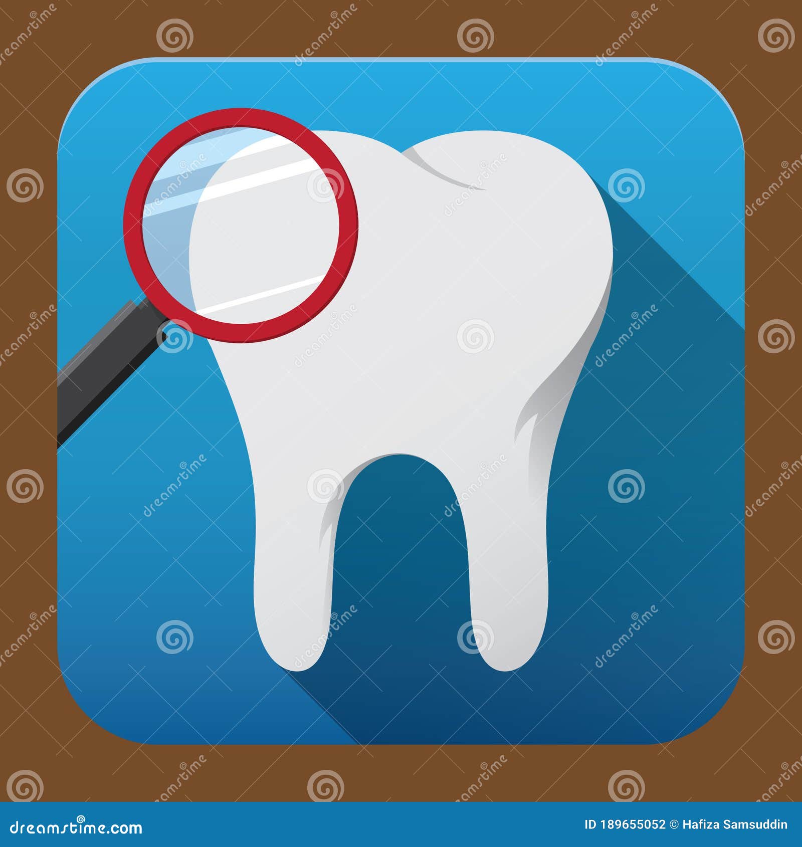 Tooth with Magnifier. Vector Illustration Decorative Design Stock ...