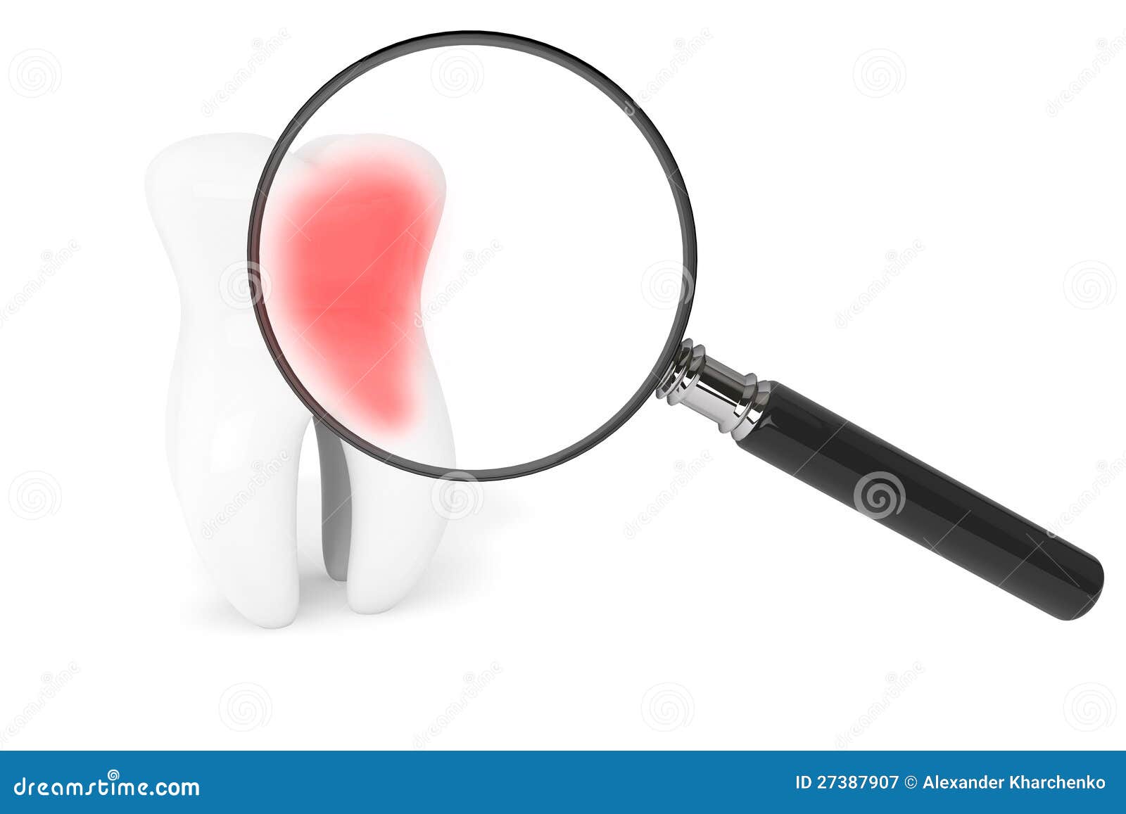 Tooth with Magnifying Glass Stock Illustration - Illustration of look ...