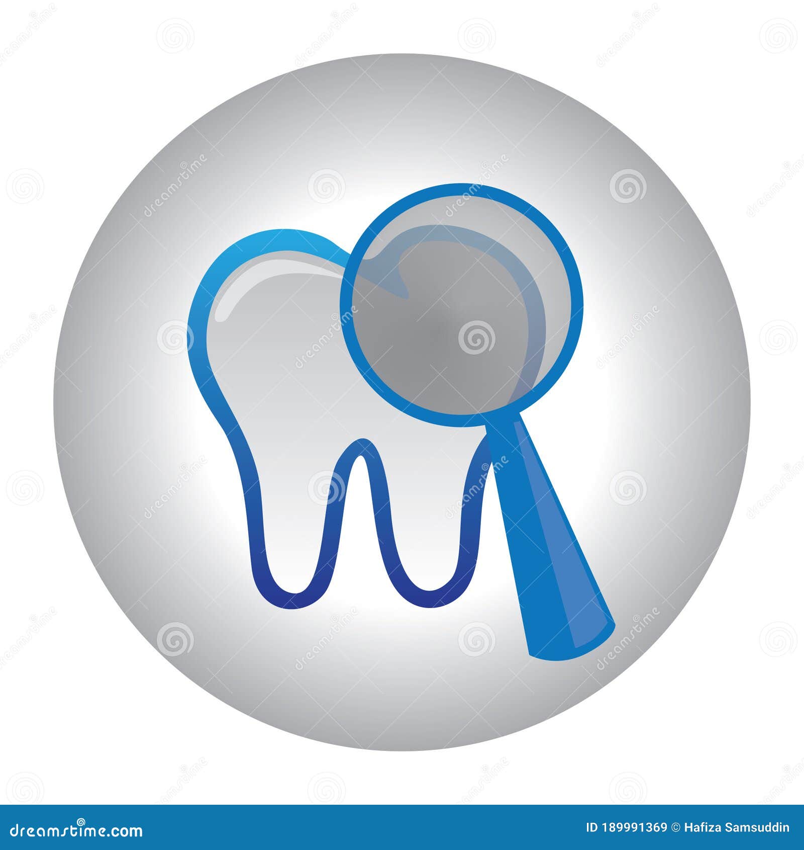 Tooth with Magnifying Glass. Vector Illustration Decorative Design ...