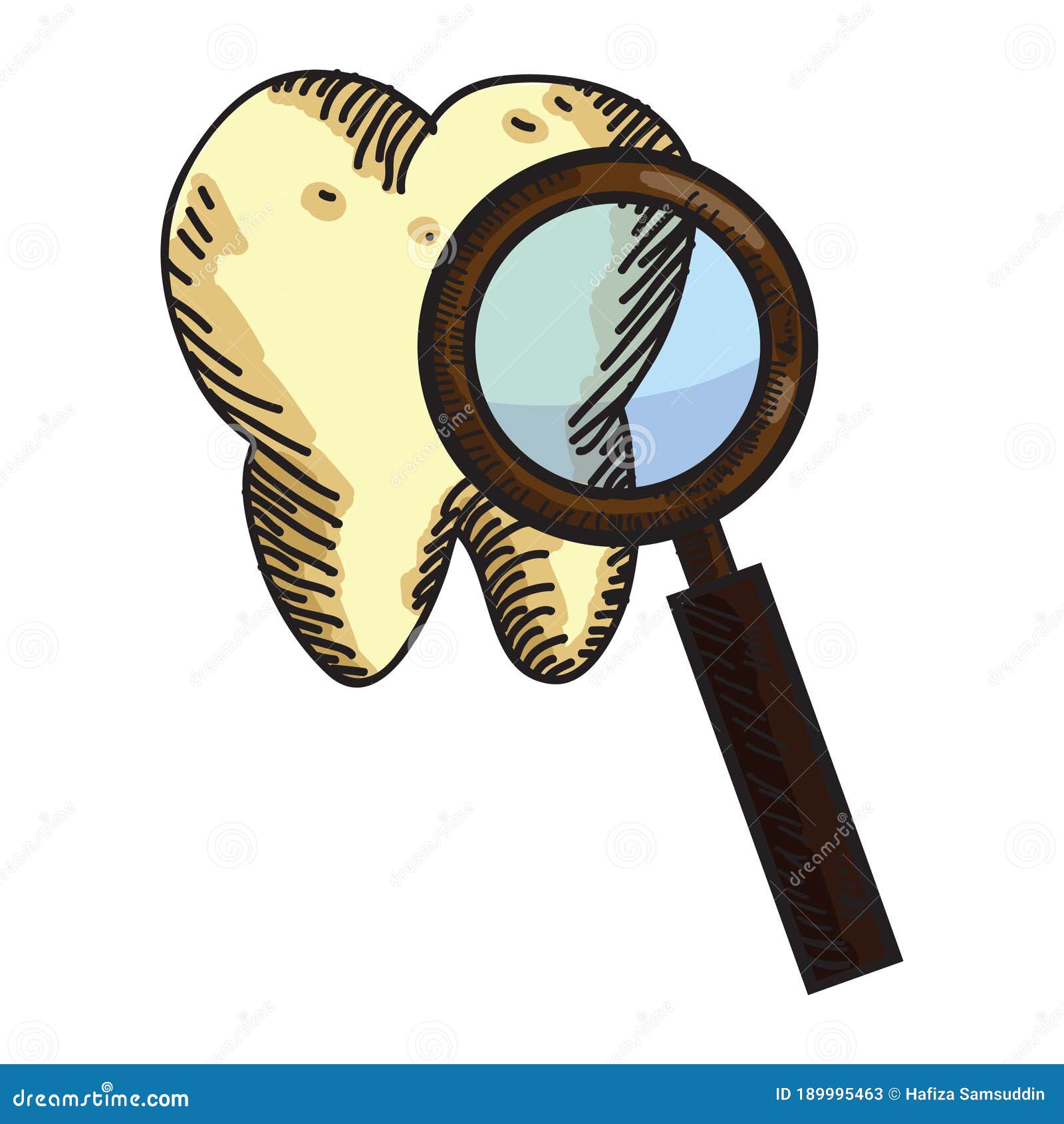 Tooth with Magnifying Glass. Vector Illustration Decorative Design ...