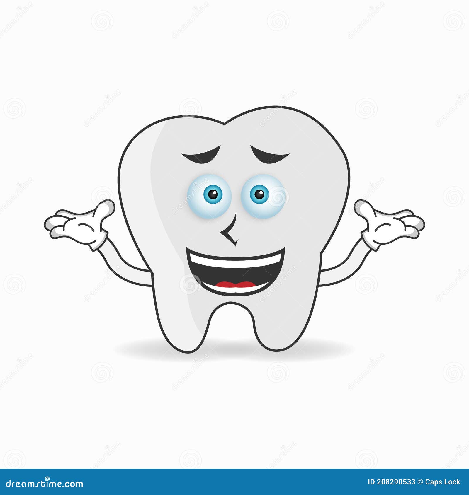 Tooth Mascot Character with a Confused Expression. Vector Illustration ...