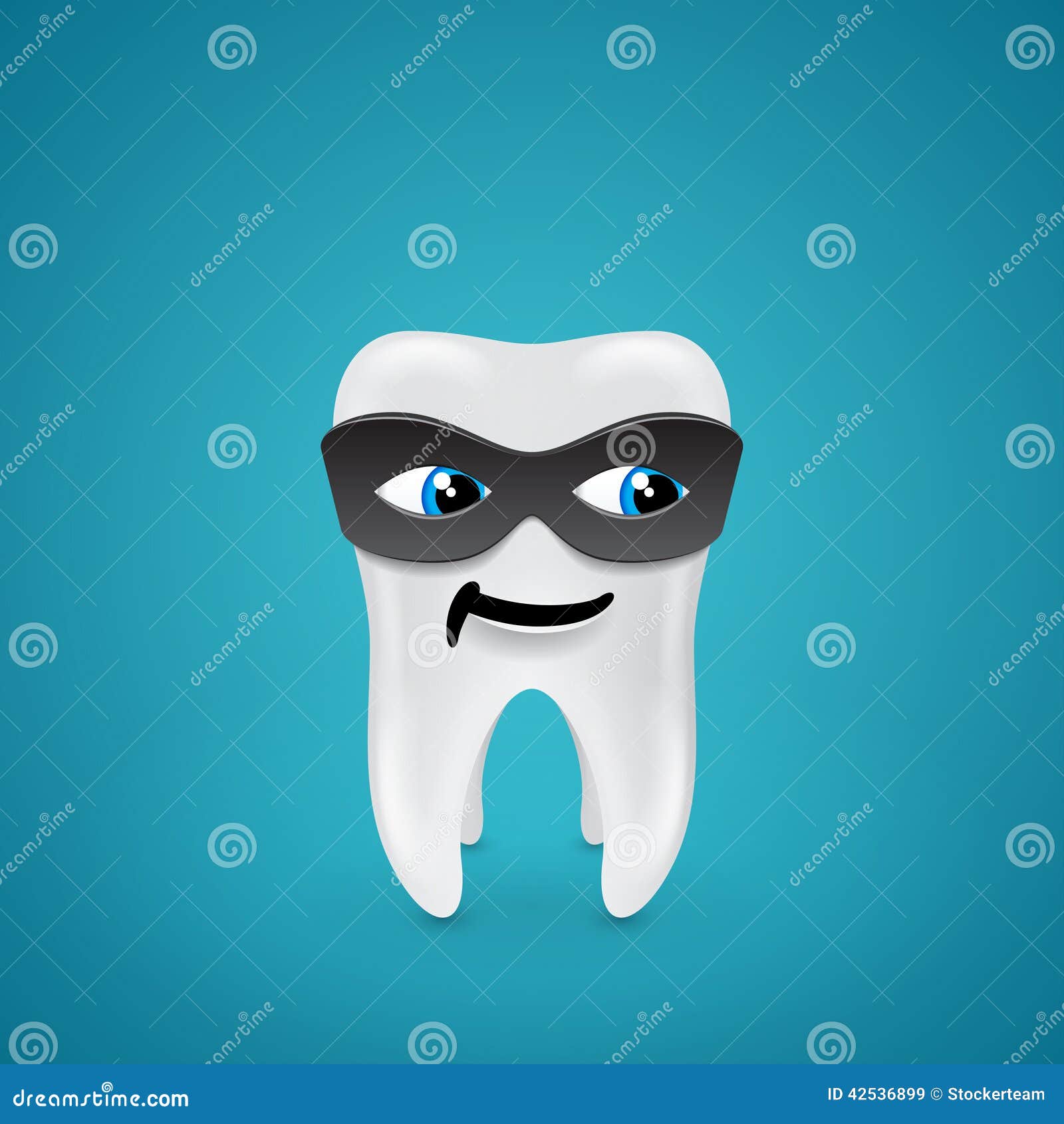 Tooth in mask stock illustration. Illustration of black - 42536899