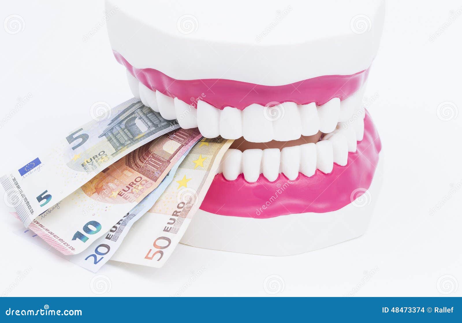 Tooth model with money stock photo. Image of treatment - 48473374
