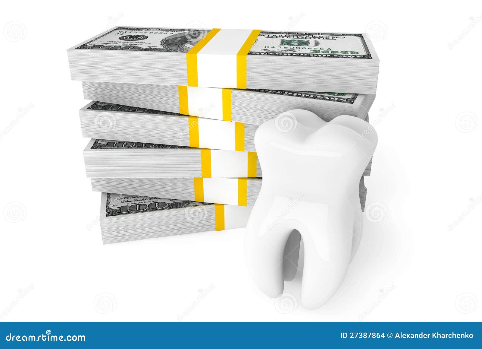 Tooth with Money stock illustration. Illustration of dental - 27387864