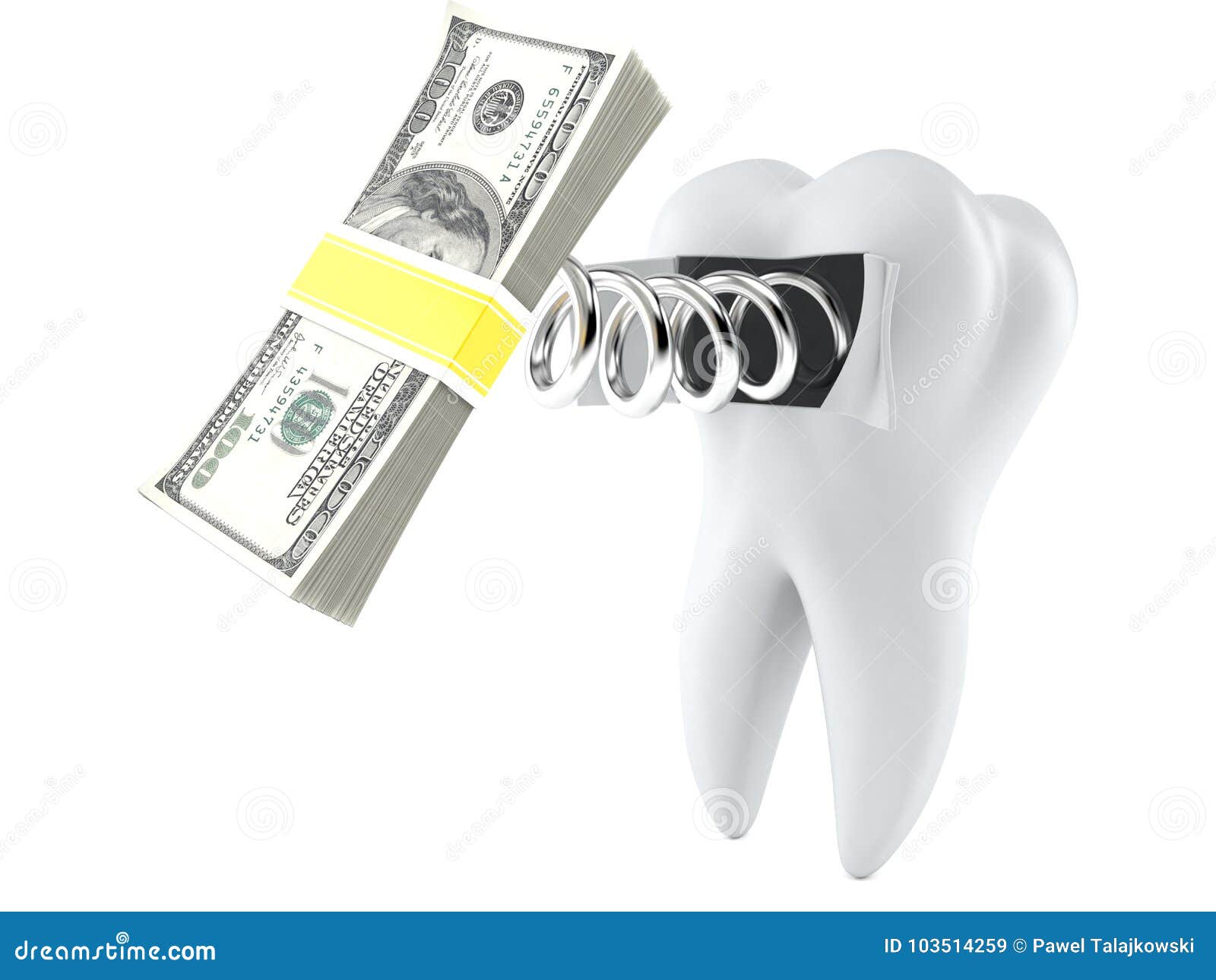 Tooth with money stock illustration. Illustration of dentistry - 103514259