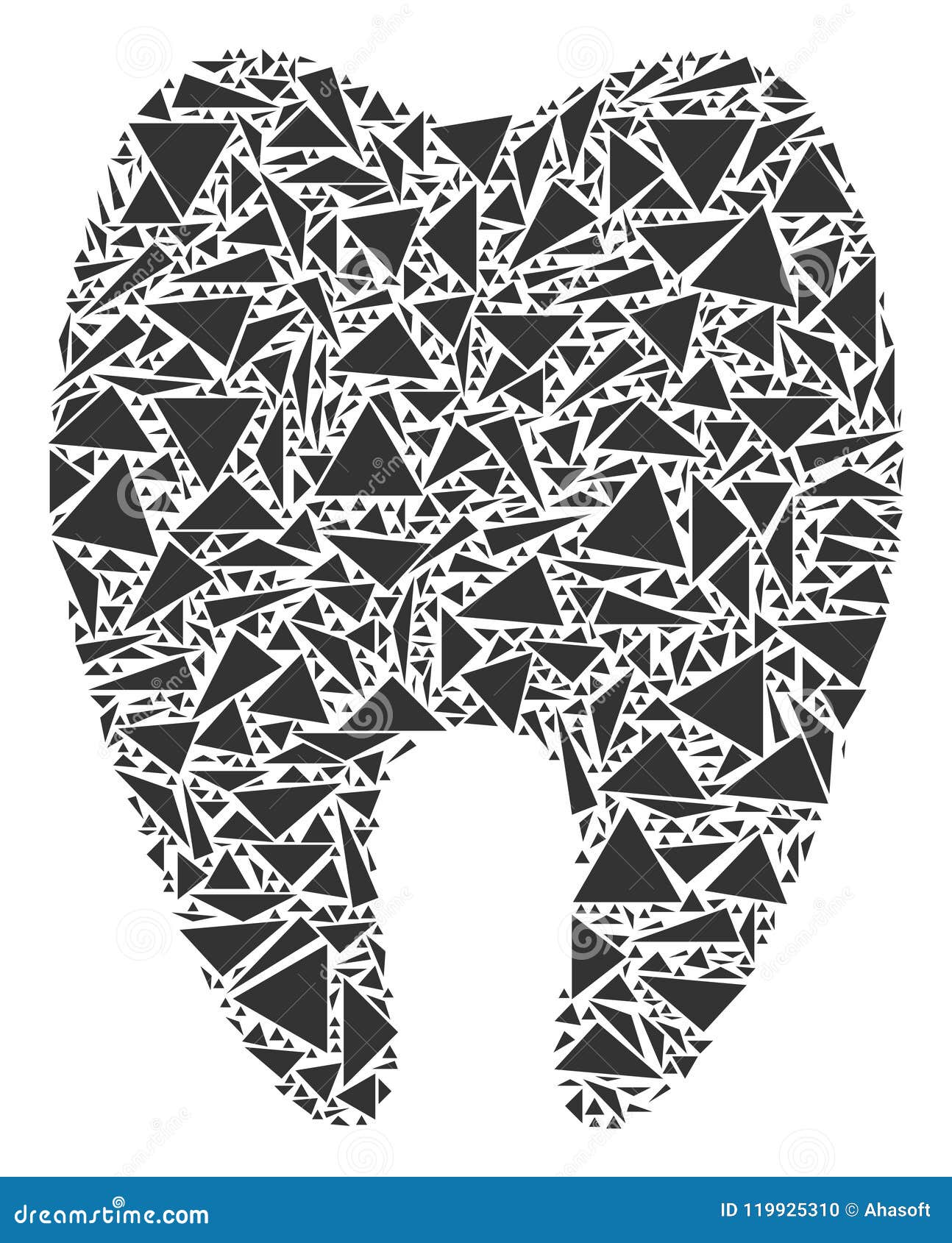 Tooth Collage of Triangles stock vector. Illustration of combination ...