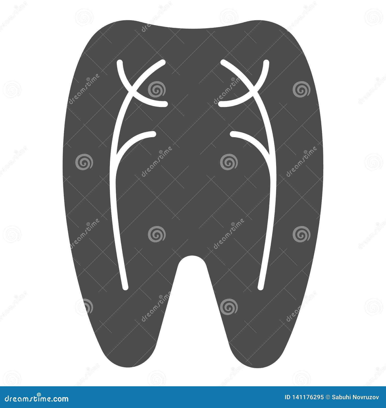 Tooth Nerves Line And Glyph Icon. Dentist Vector Illustration Isolated ...