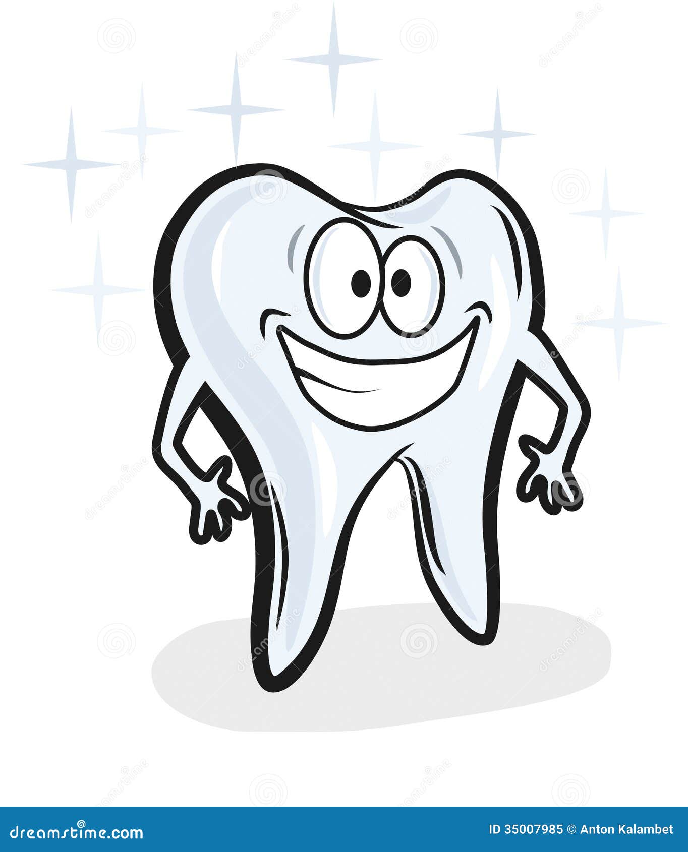 Nice Tooth. For Illustrated Posters On Oral Hygiene Cartoon Vector ...