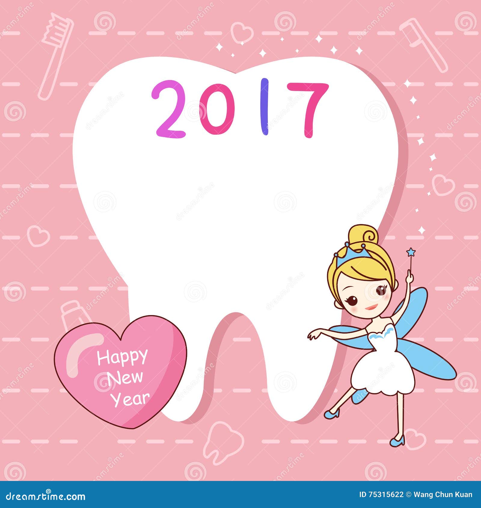 Tooth Note with Tooth Fairy Stock Vector - Illustration of comic ...