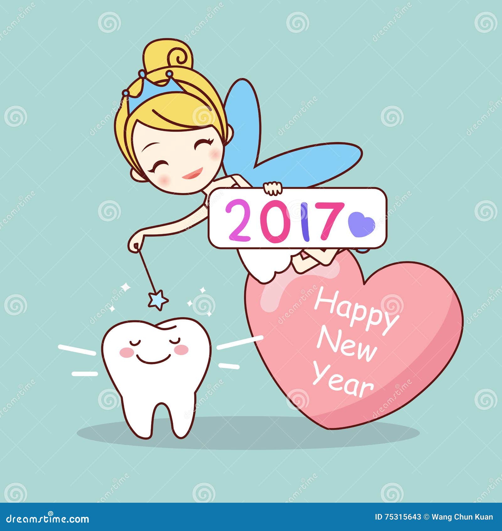 Tooth Note with Tooth Fairy Stock Vector - Illustration of comic ...