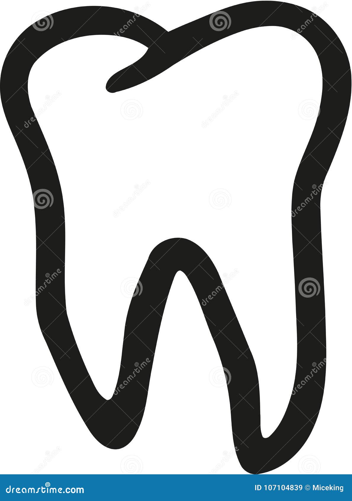 Tooth outline vector stock vector. Illustration of outline - 107104839