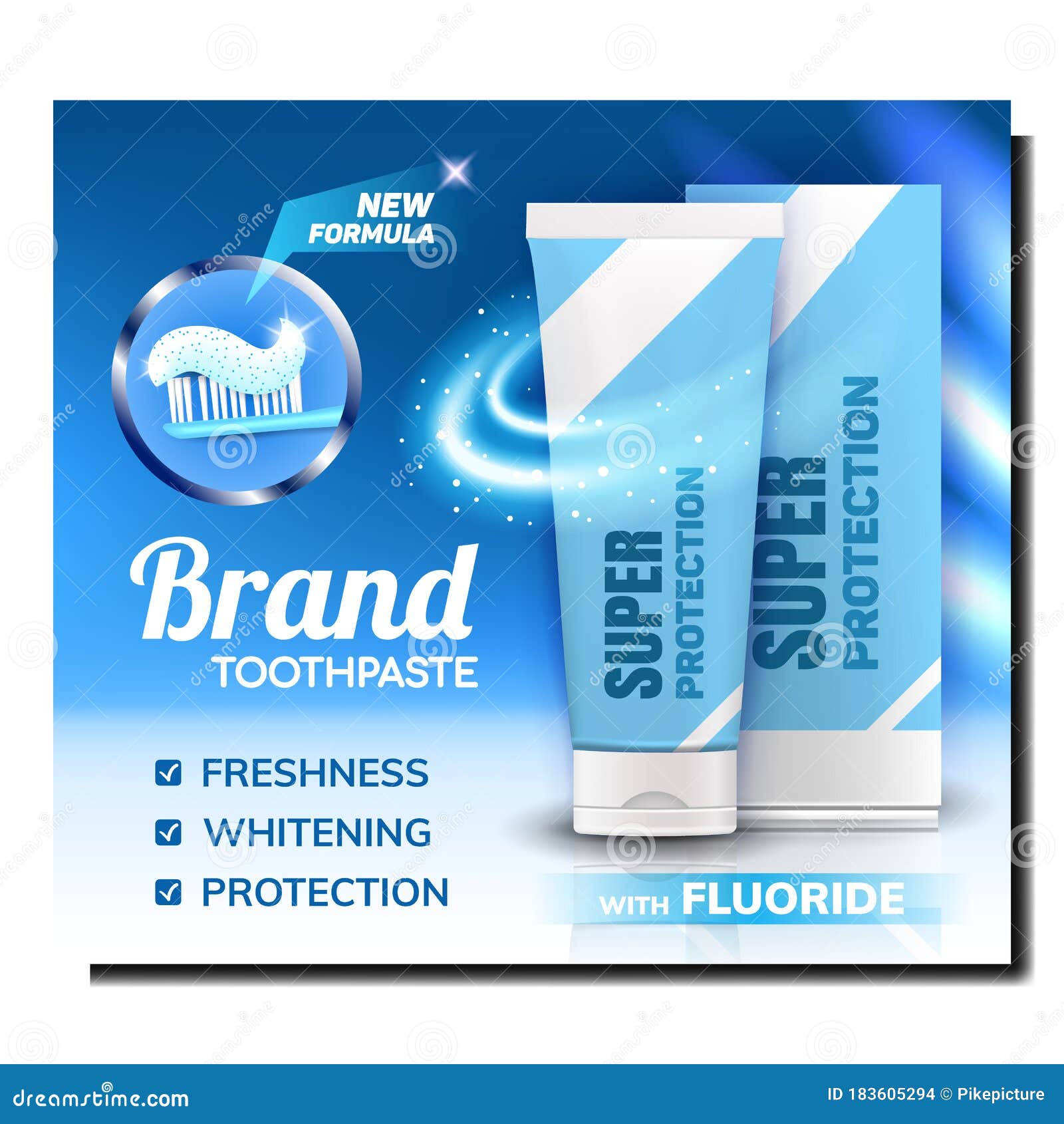Tooth Paste Blank Package Promo Poster Vector Stock Vector ...