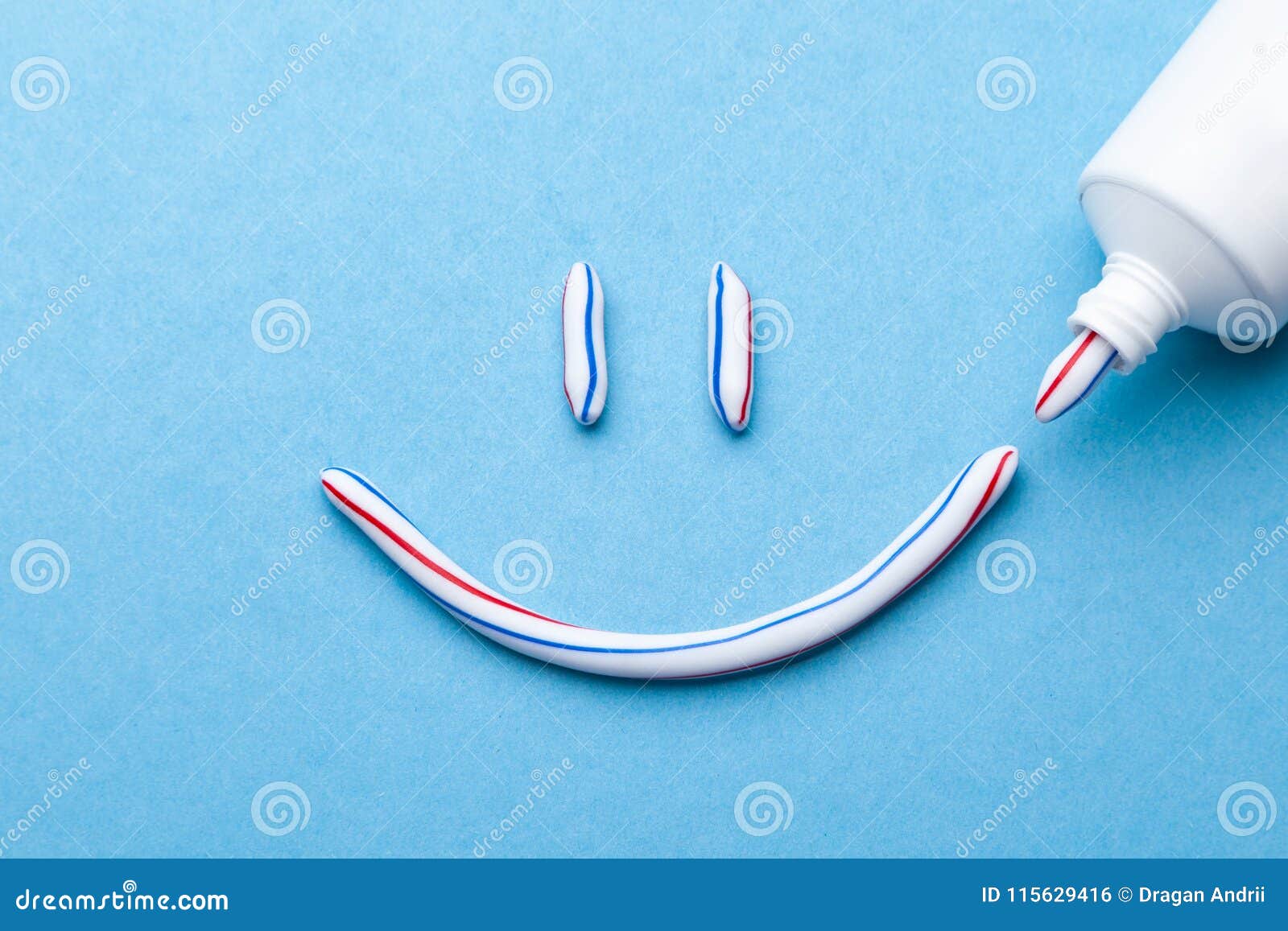 Tooth-paste in the Form of a Face with a Smile. Tube of Toothpaste and ...
