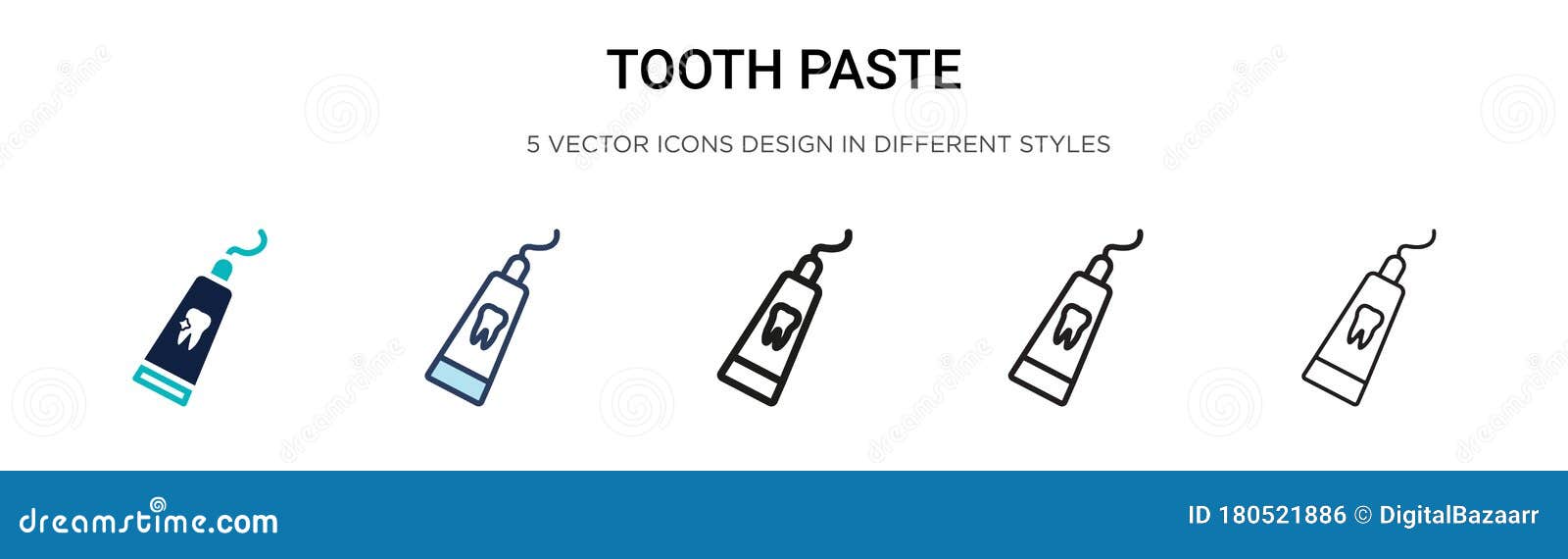 Tooth Paste Icon in Filled, Thin Line, Outline and Stroke Style. Vector ...